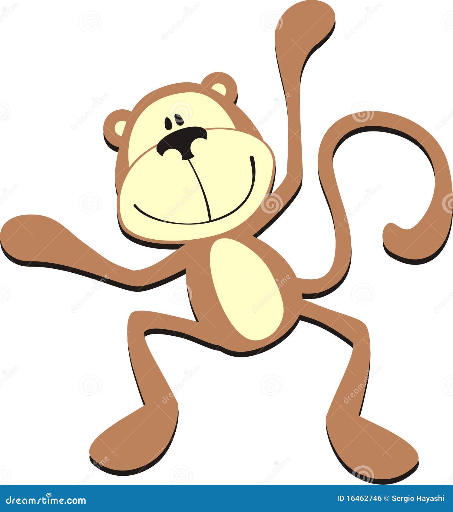 Macaco feliz ilustração do vetor. Ilustração de fofofo - 16462746