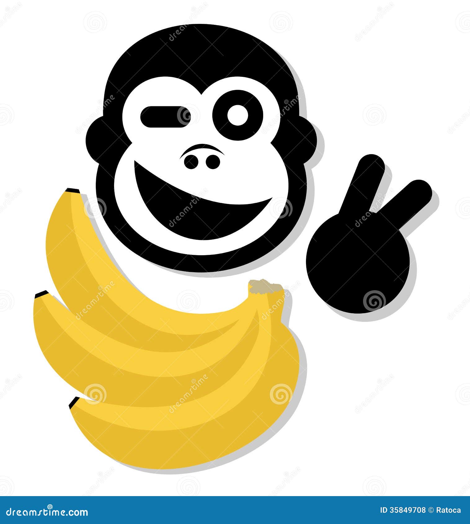 Macaco feliz ilustração do vetor. Ilustração de fantoche - 35849708