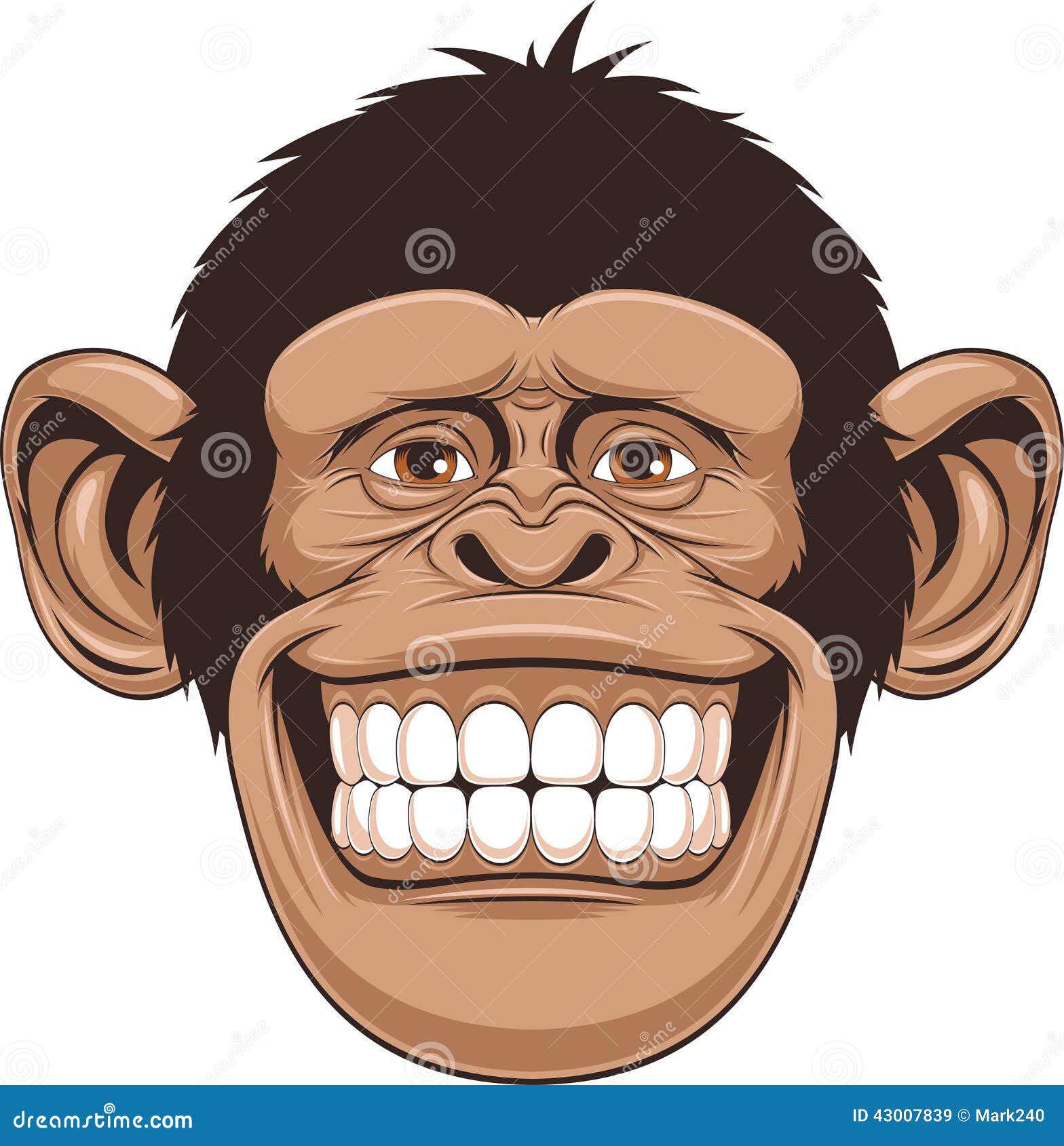 Macaco feliz ilustração do vetor. Ilustração de primata - 43007839