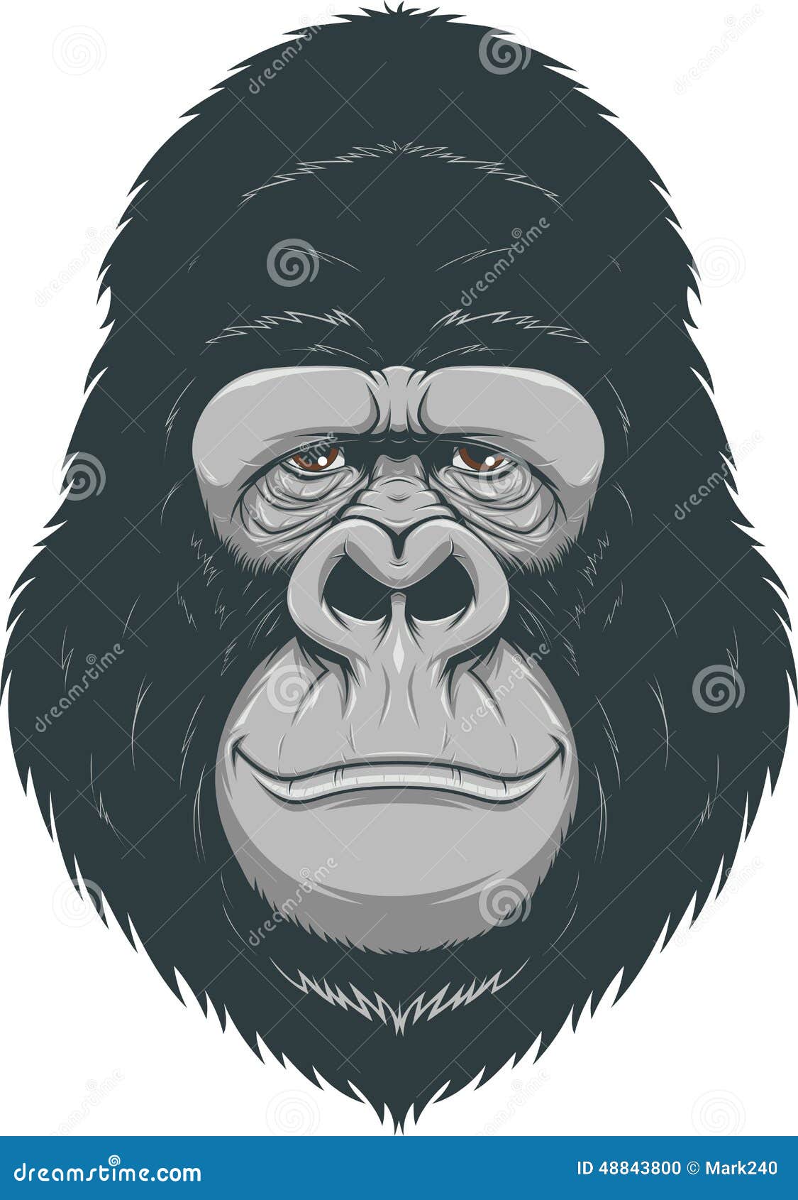 Macaco feliz ilustração do vetor. Ilustração de olhar - 48843800