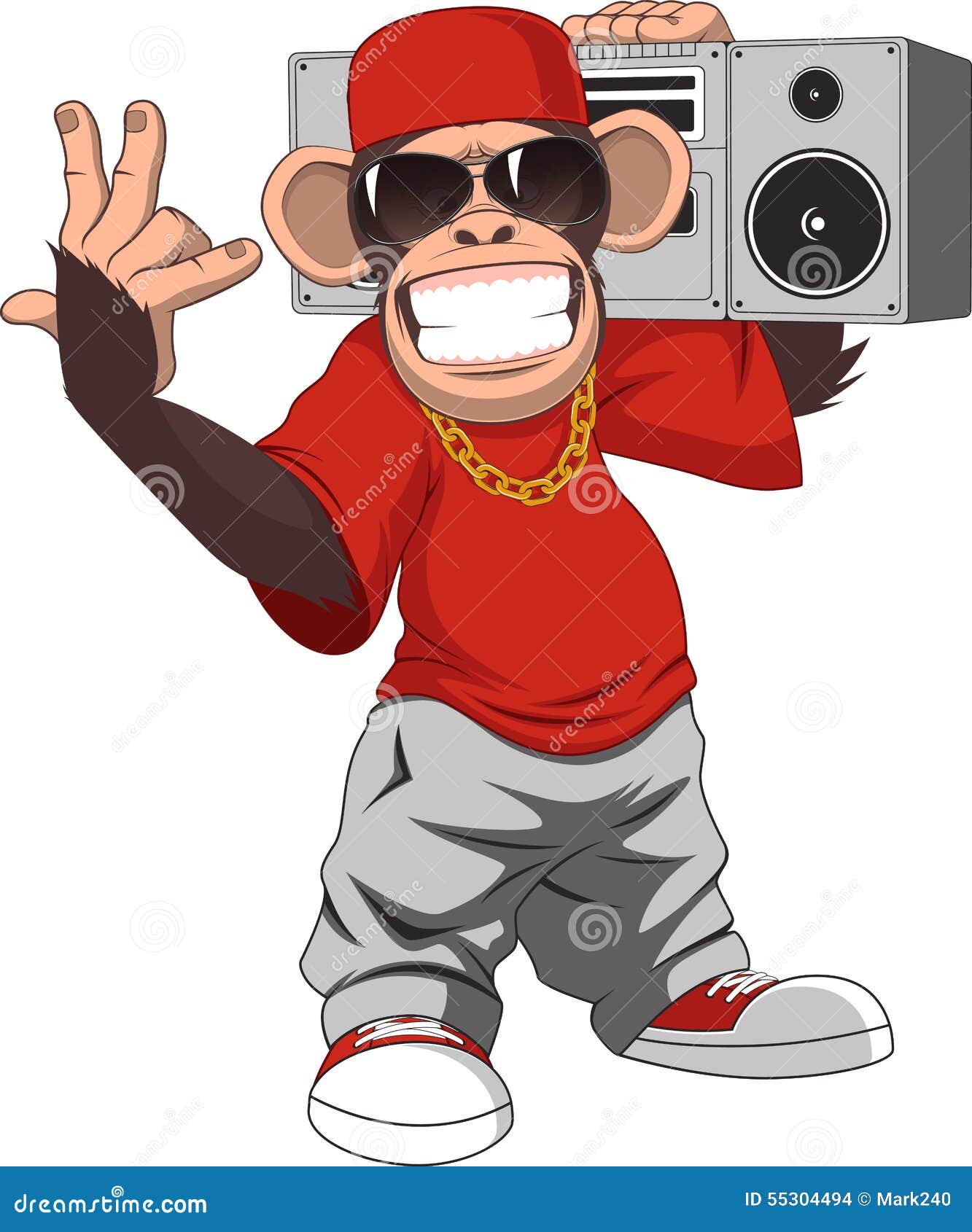 Macaco feliz ilustração do vetor. Ilustração de tropical - 55304494