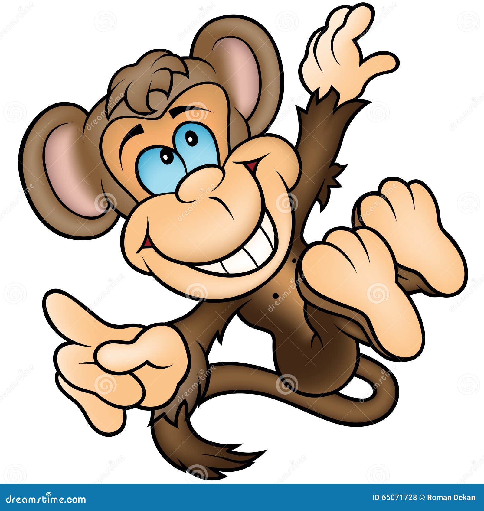 Macaco feliz ilustração do vetor. Ilustração de alegria - 65071728