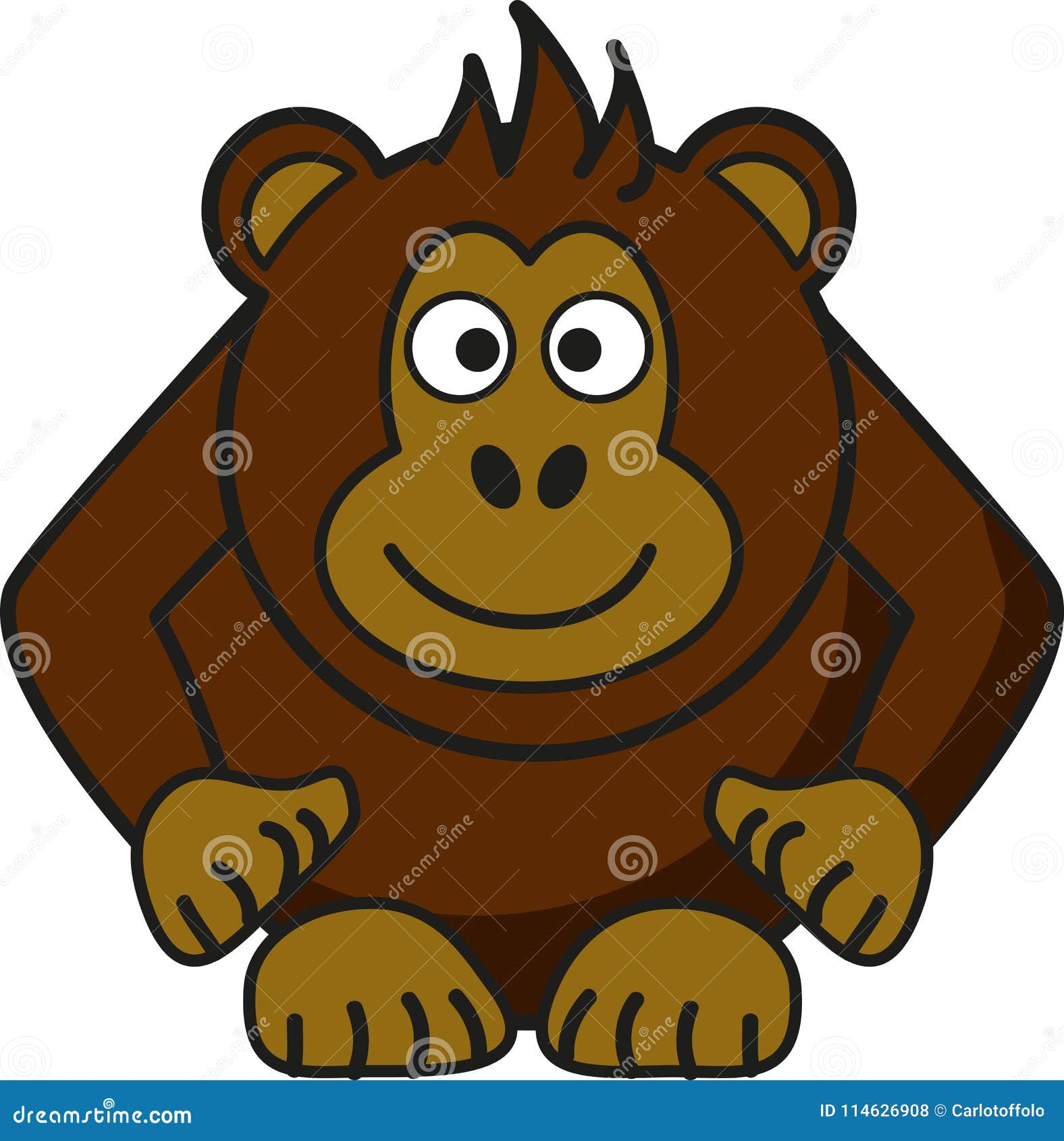 Macaco feliz - vetor ilustração do vetor. Ilustração de simpatia ...