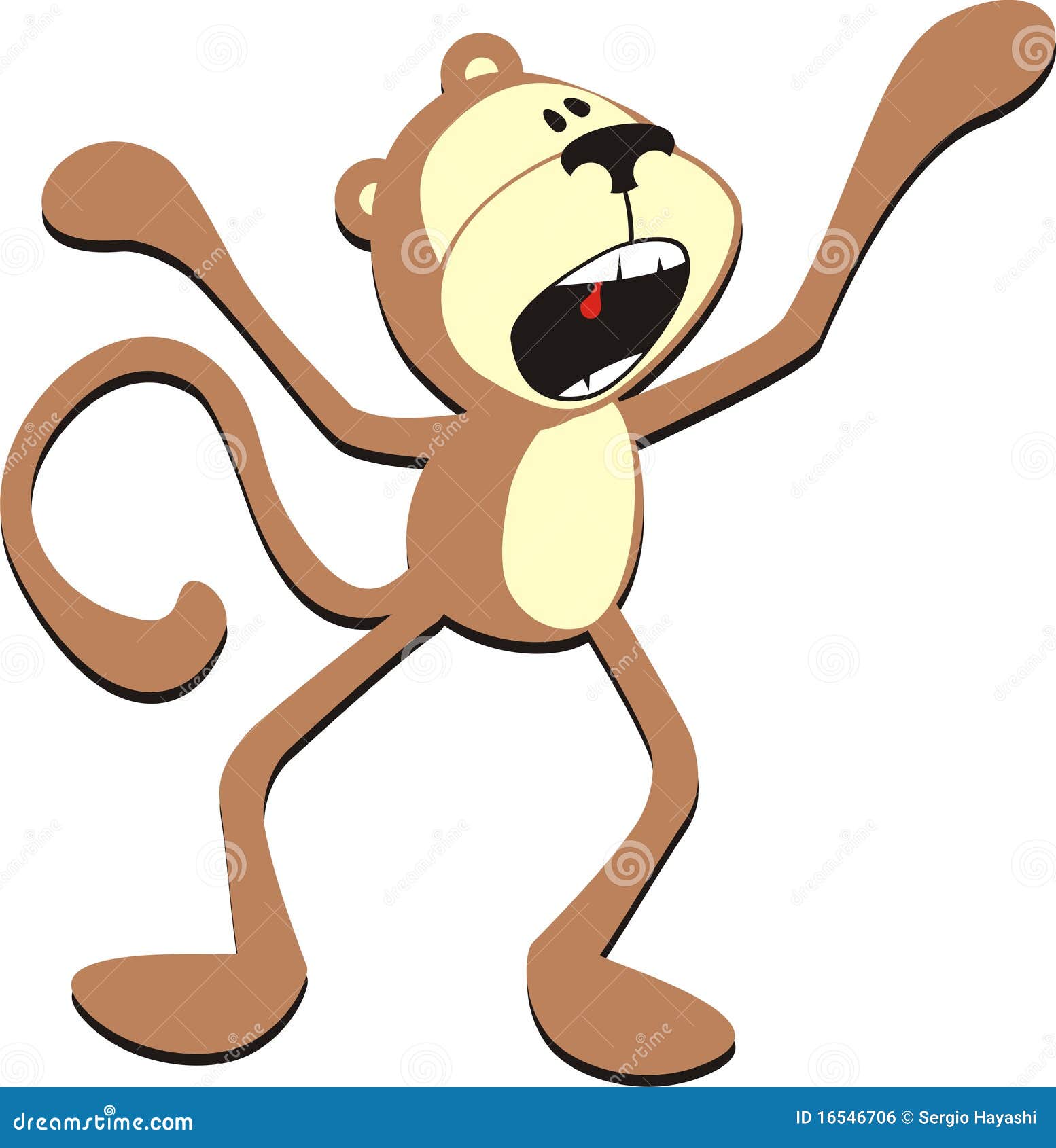 Macaco gritando ilustração do vetor. Ilustração de mascote - 16546706