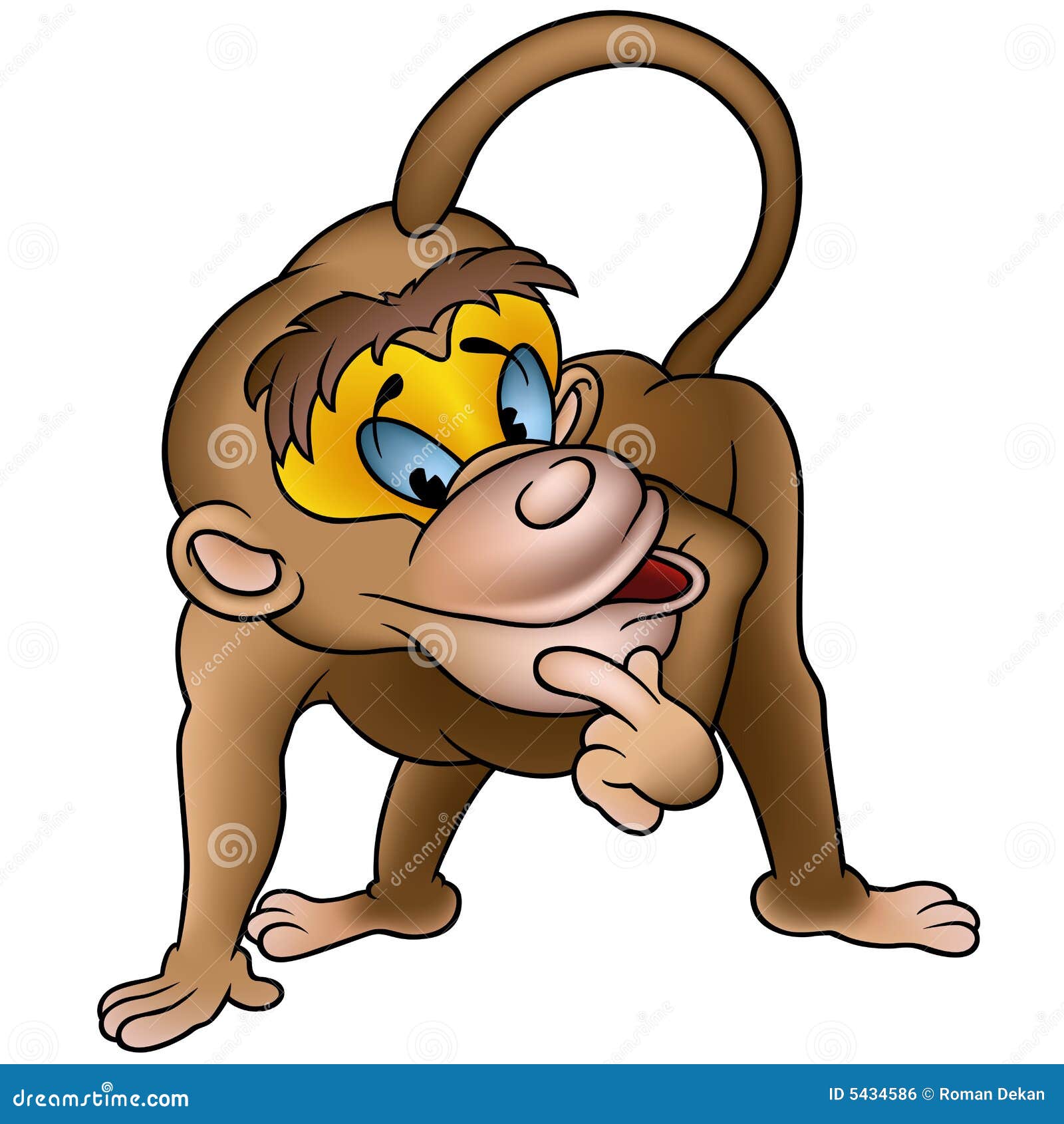 Macaco inteligente ilustração do vetor. Ilustração de grampo - 5434586
