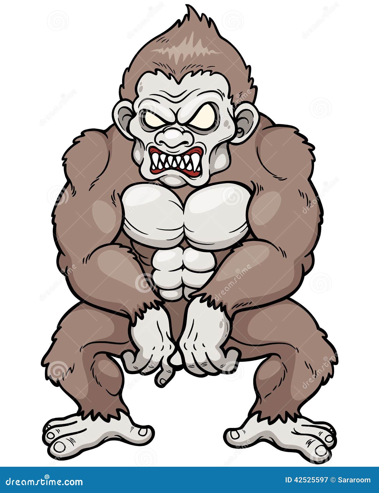 Macaco irritado ilustração do vetor. Ilustração de selva - 42525597