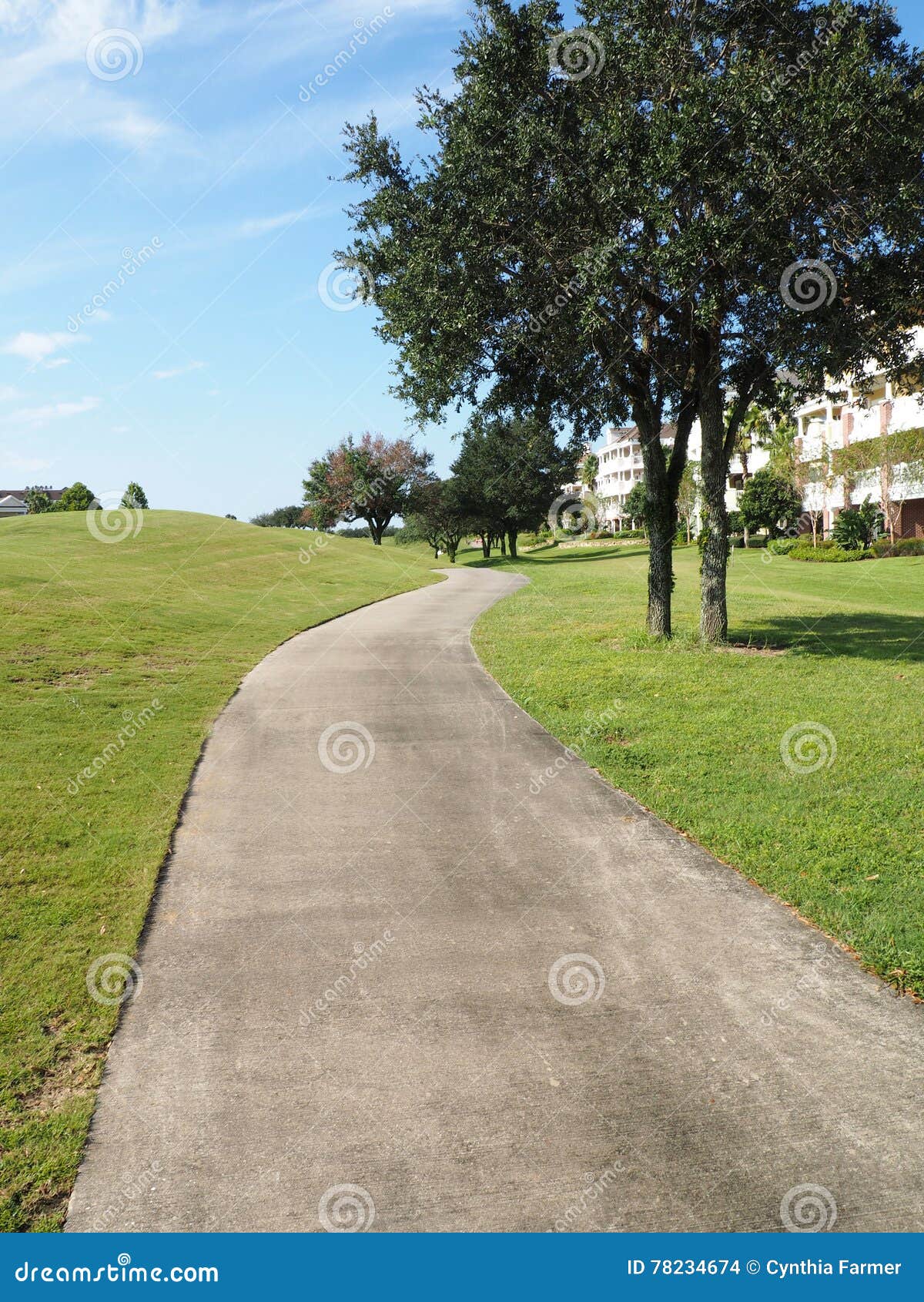 Macadam Path by a Golf Course Stock Photo - Image of grass, walkway ...