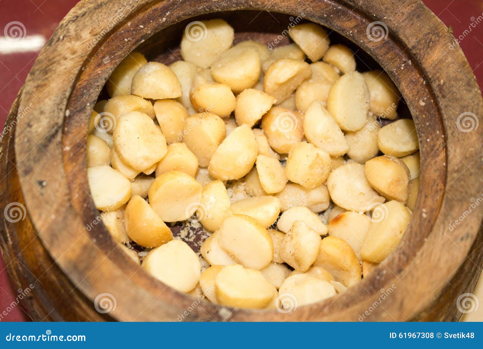 Macadamia nuts stock photo. Image of bowl, honey, brown - 61967308