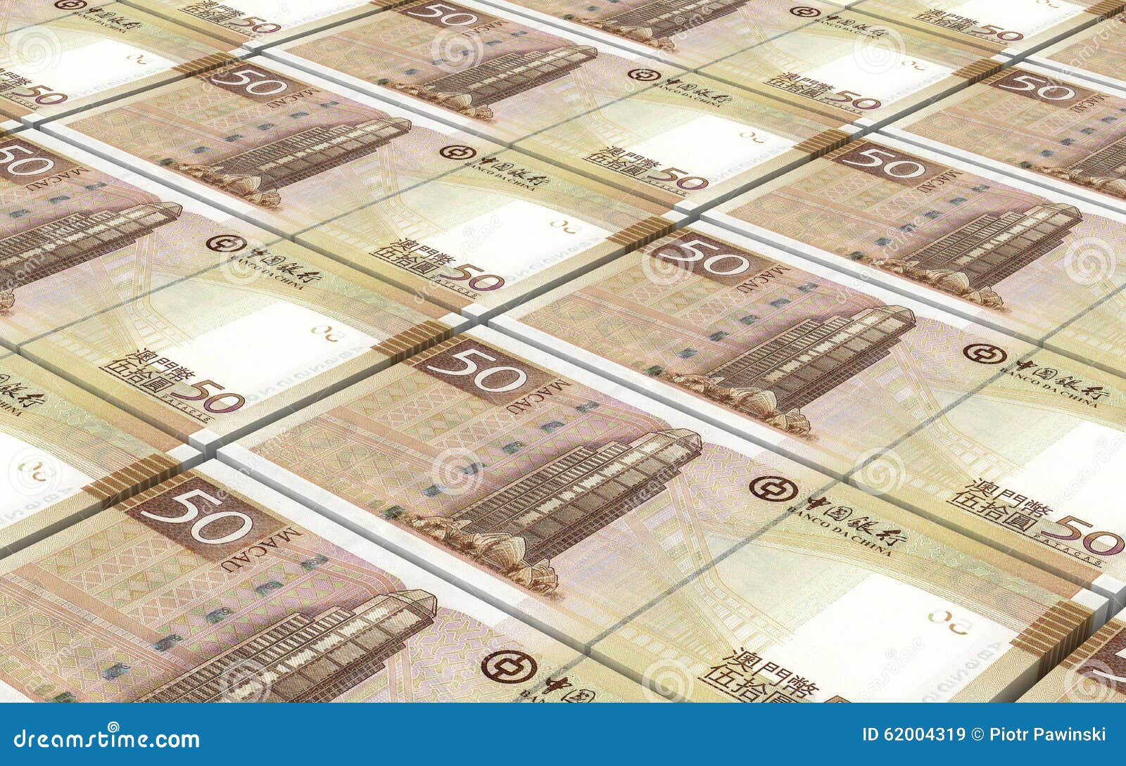 Macanese Money. Macanese Pataca Banknotes. 10 MOP Patacas Bills Stock ...