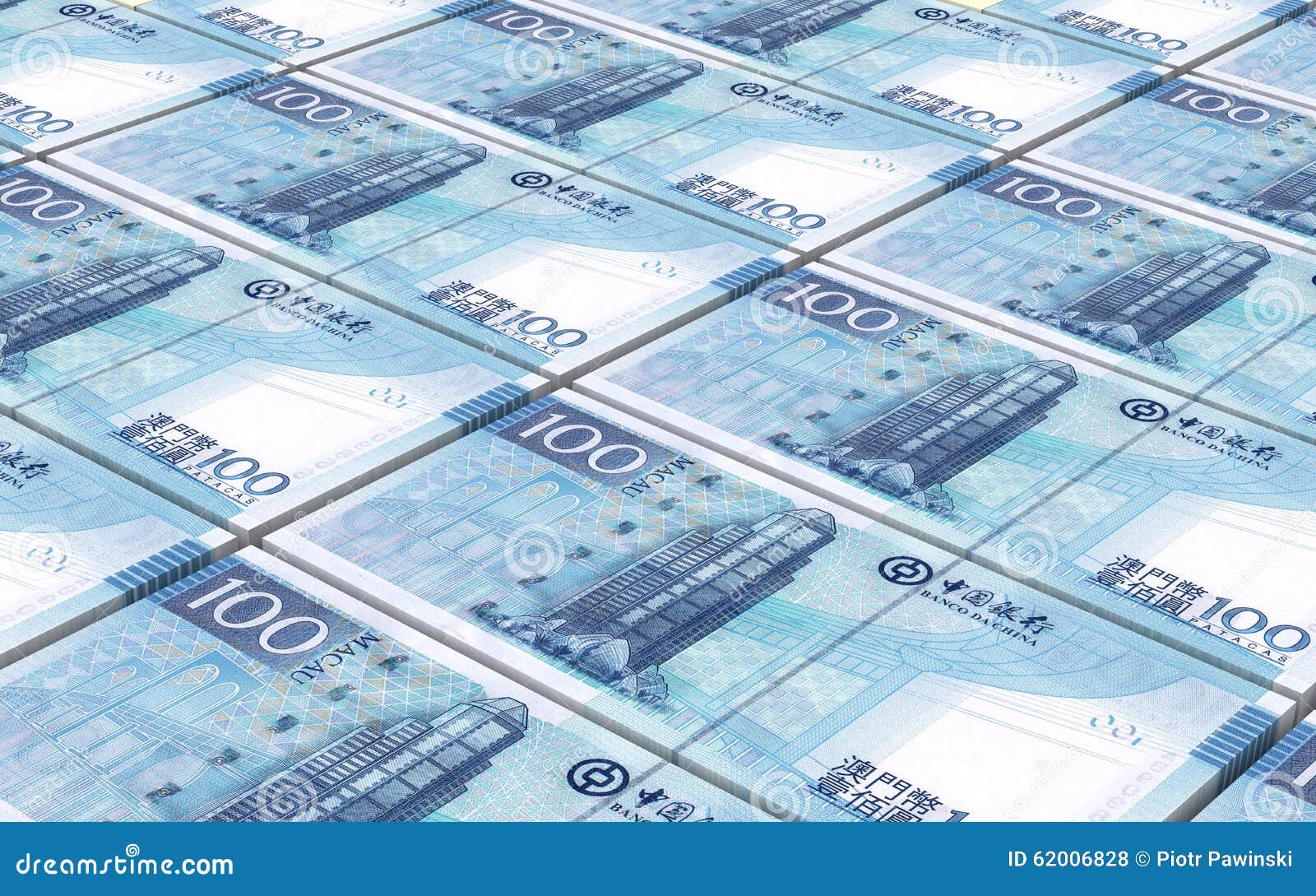 Macanese Pataca Bills Stacked Background. Royalty-Free Stock ...