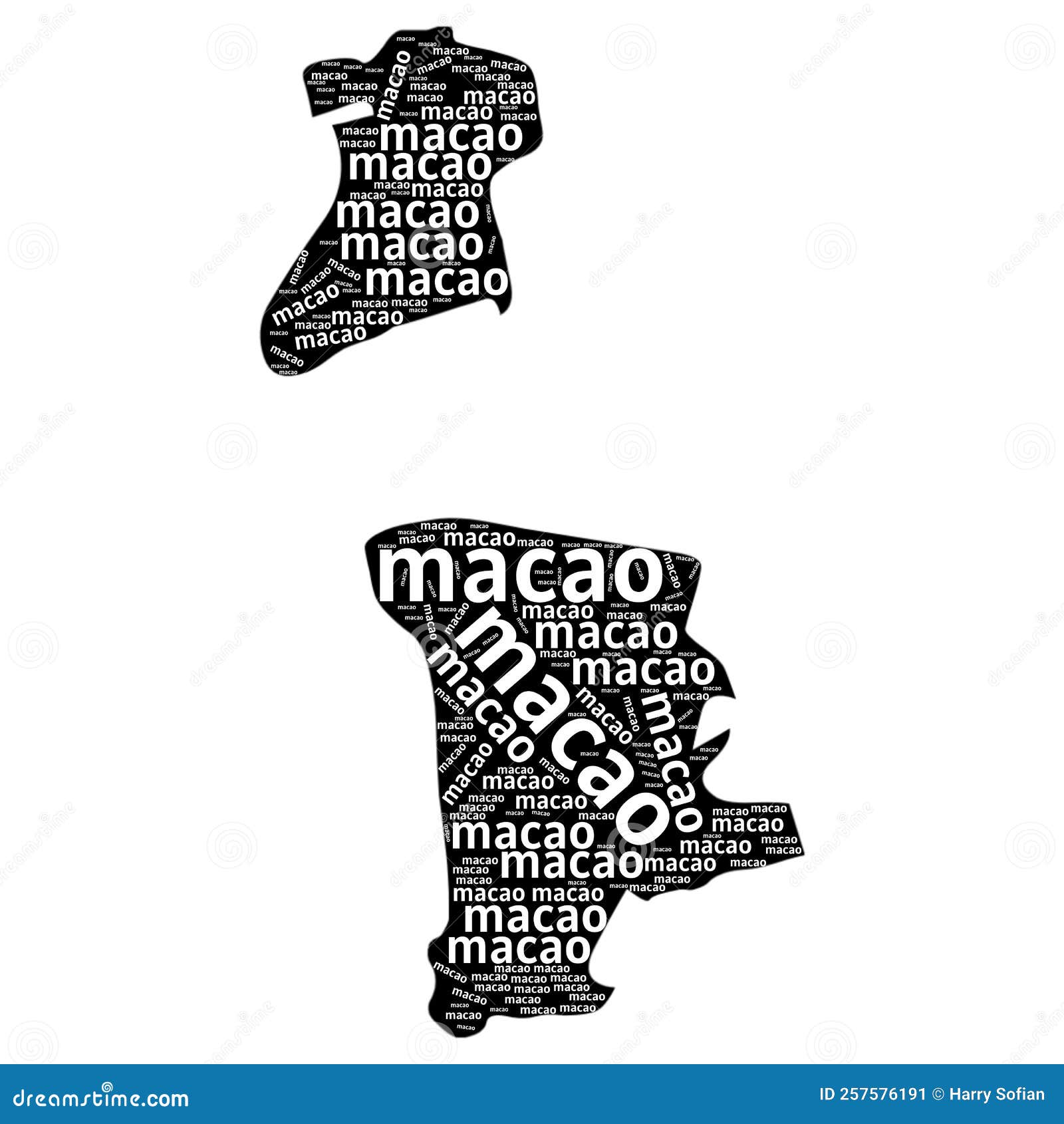Macao With Name. Isolated White Background Stock Illustration ...