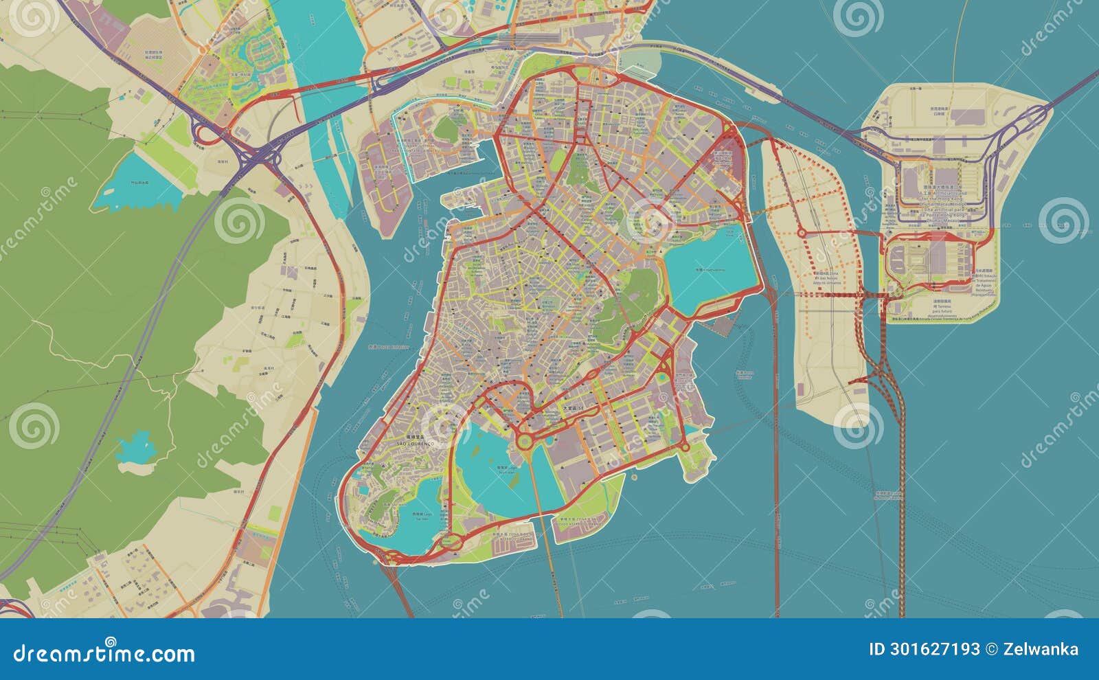Macao Outlined. Topo German Stock Photography | CartoonDealer.com ...