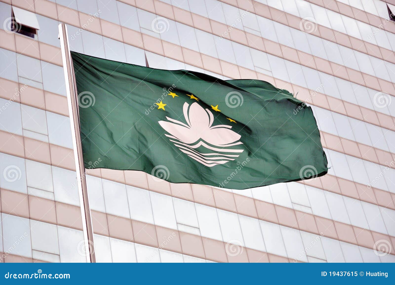 Macao s flag stock image. Image of region, flag, blue - 19437615
