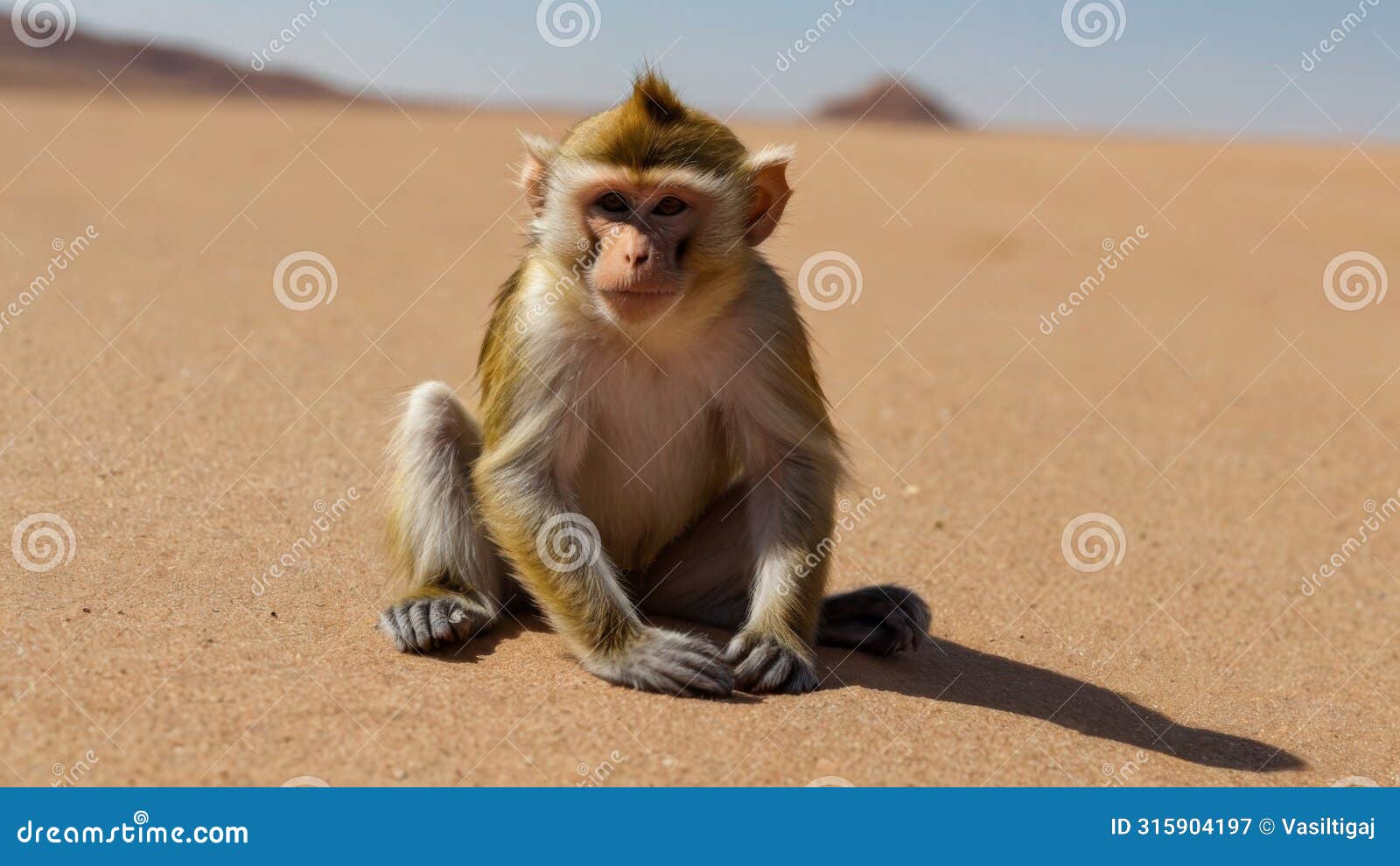 Macaque in the Desert stock image. Image of cloth, primate - 315904197
