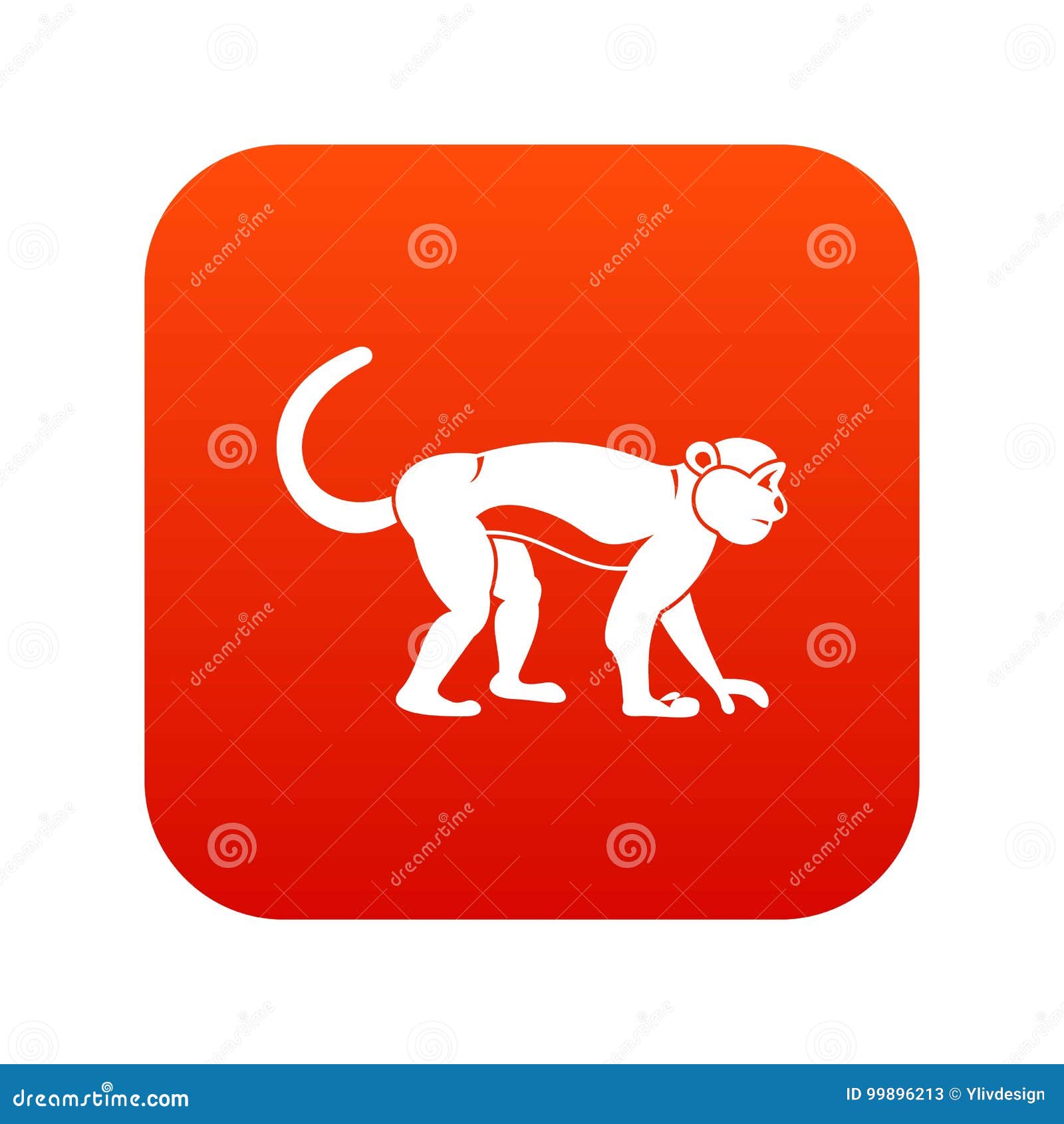 Macaque icon digital red stock vector. Illustration of macaque - 99896213