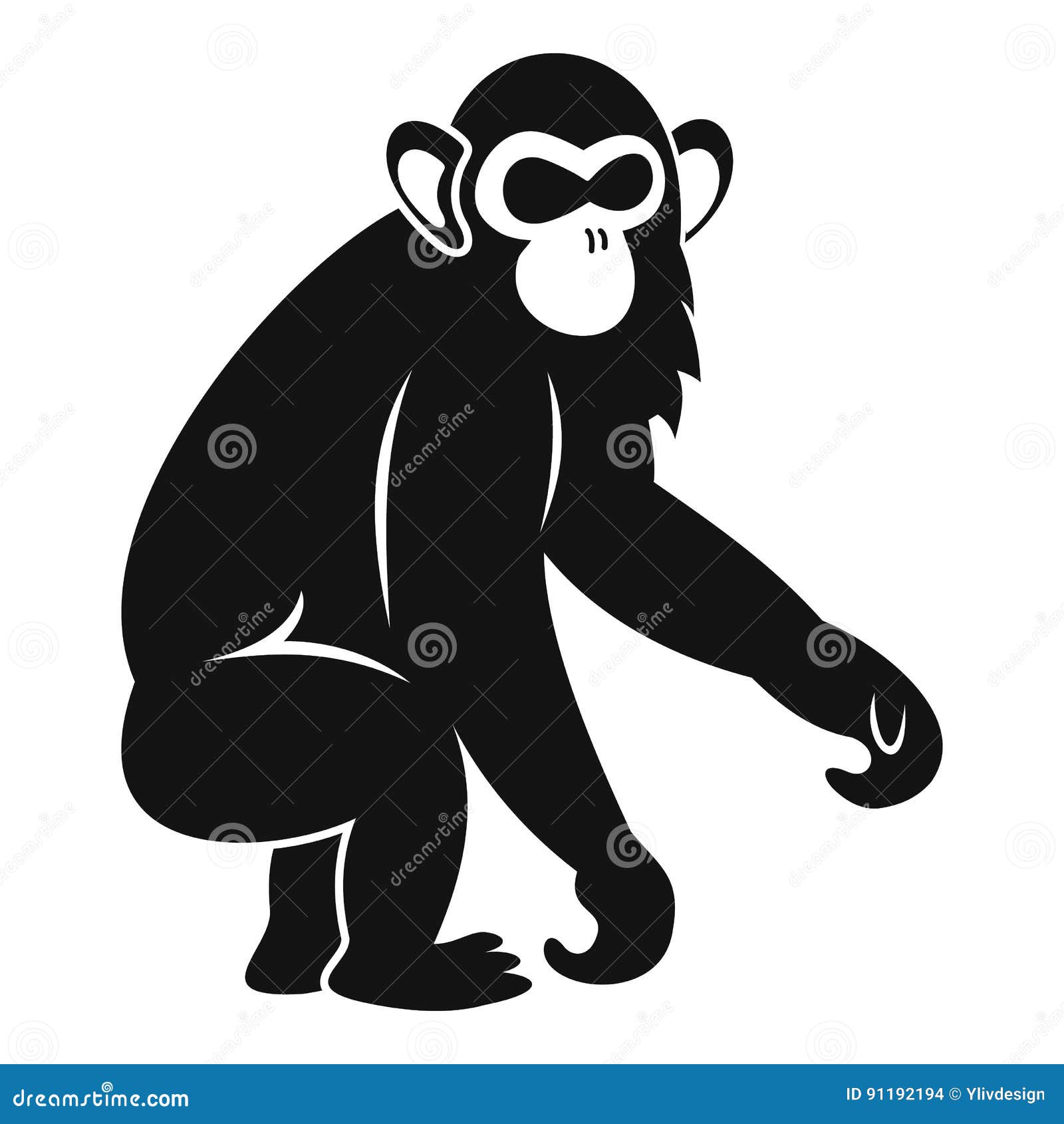 Macaque icon, simple style stock vector. Illustration of icon - 91192194