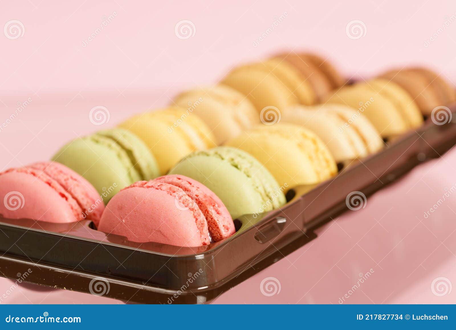 Macaron Cakes in Plastic Package Stock Photo - Image of patisserie ...