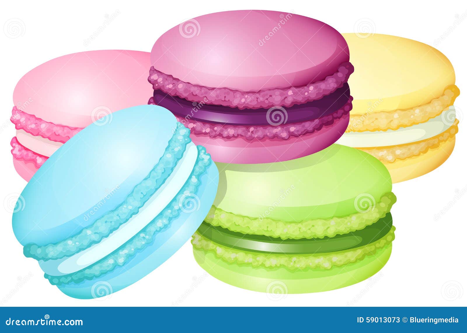 Macaron Coloré Sur Le Blanc Illustration de Vecteur - Illustration du ...