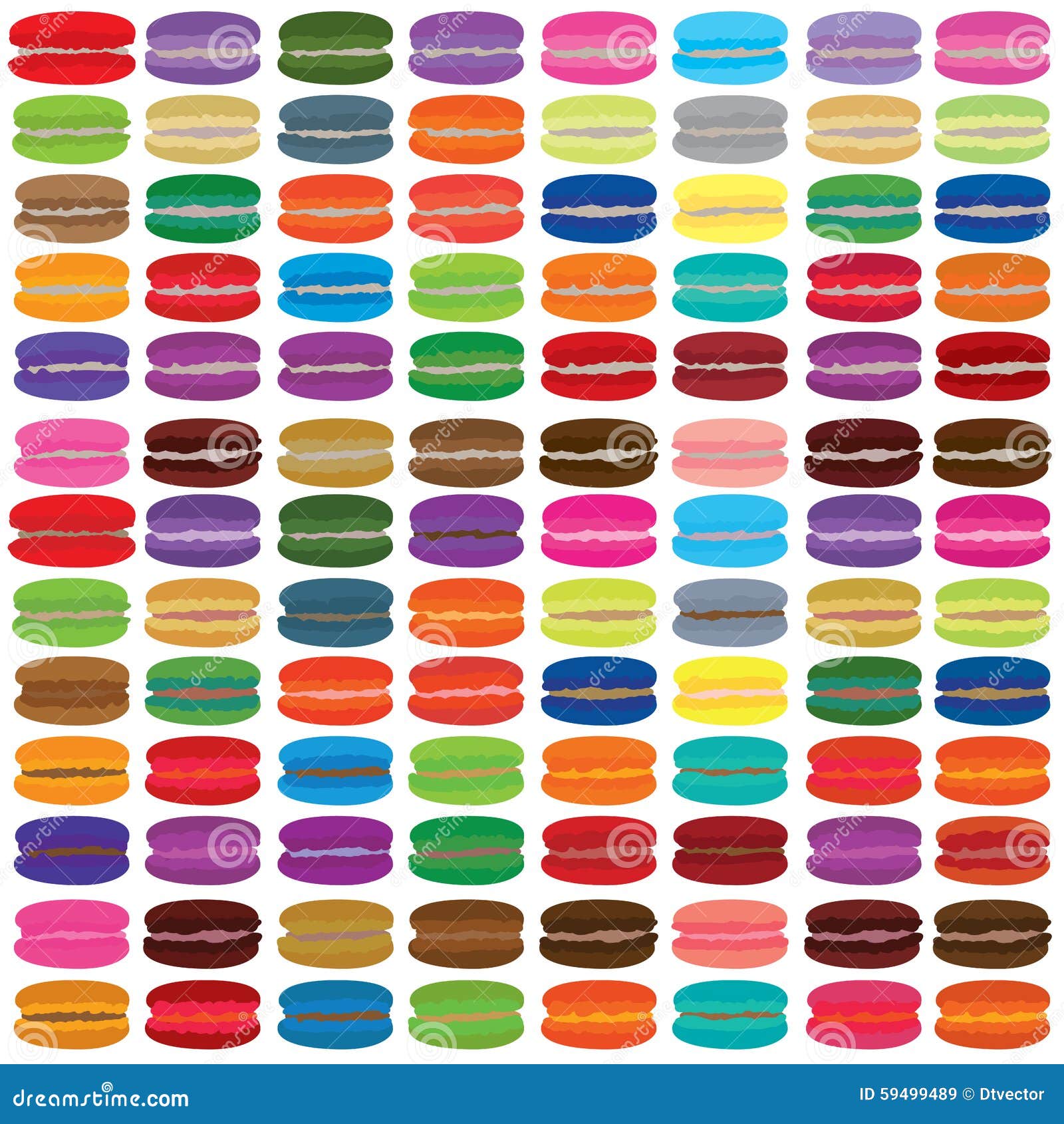 Macaron colorful set stock vector. Illustration of brown - 59499489