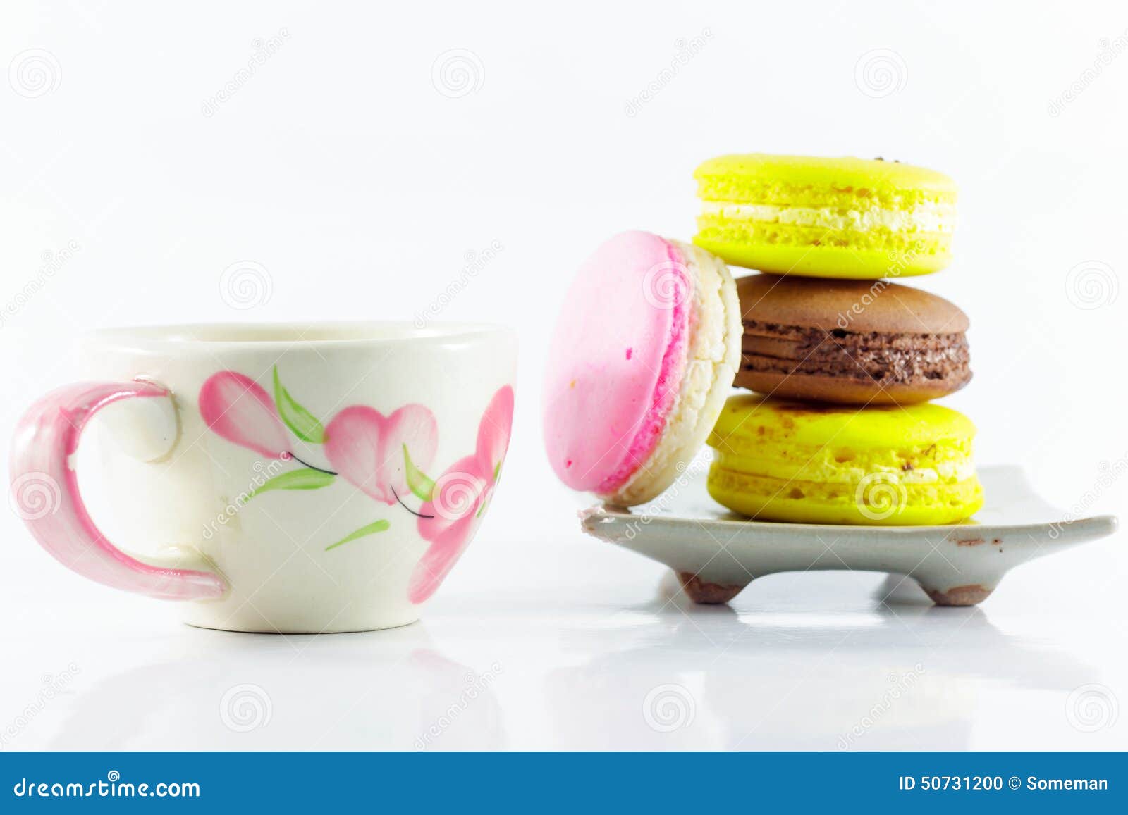 Macaron and cup stock photo. Image of france, assortment - 50731200