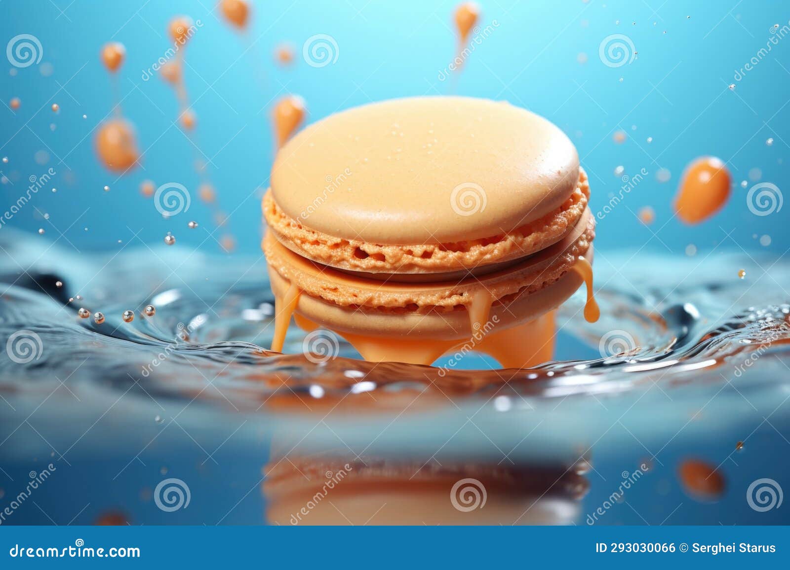 A Macaron is Floating in Water, AI Stock Illustration - Illustration of ...