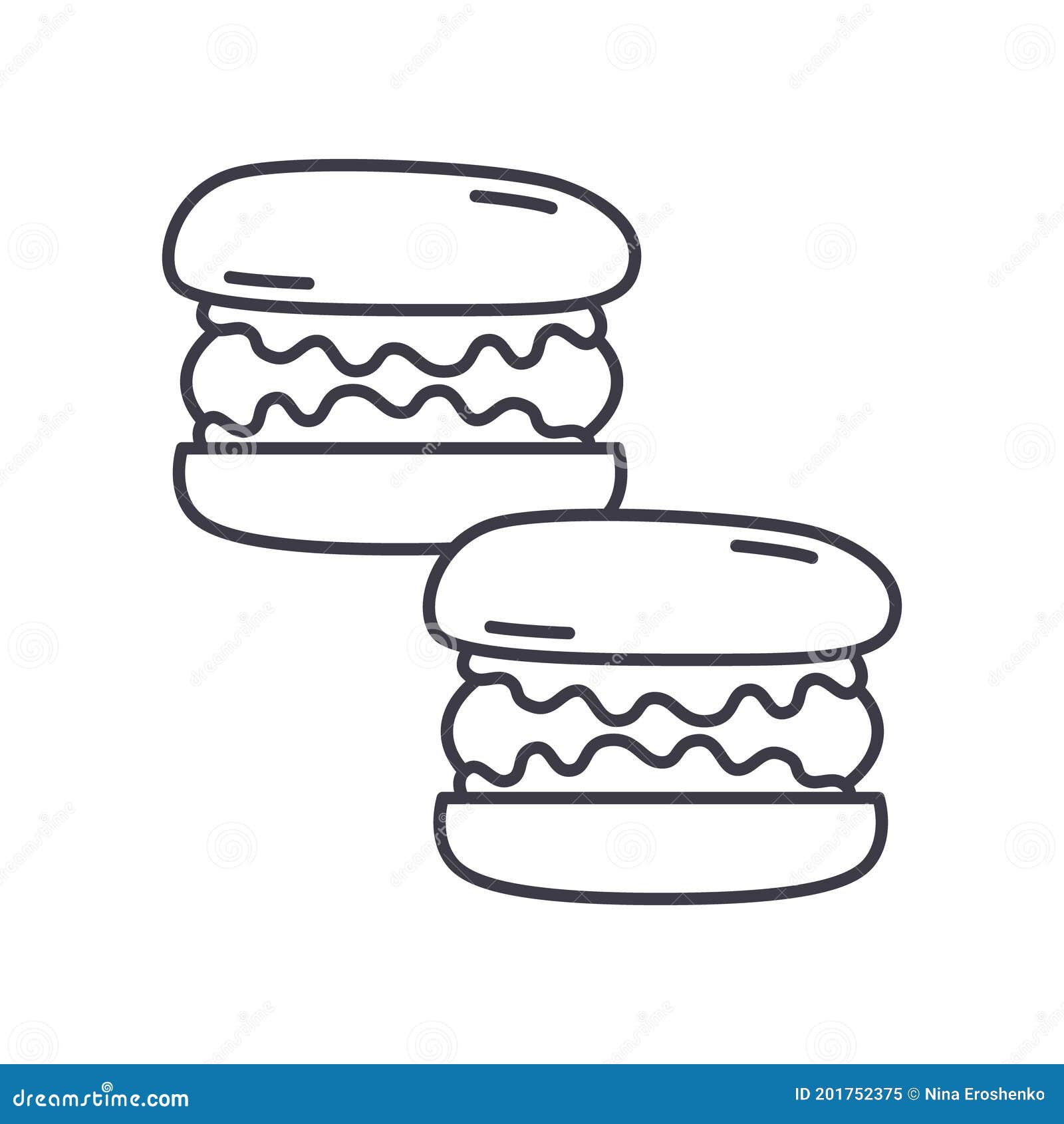 Macaron Line Illustration | CartoonDealer.com #127377042