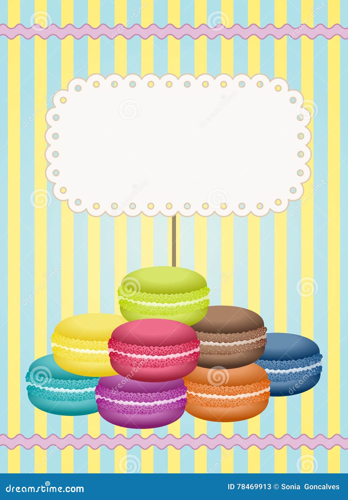 Macaron Label Sticker stock vector. Illustration of france - 78469913