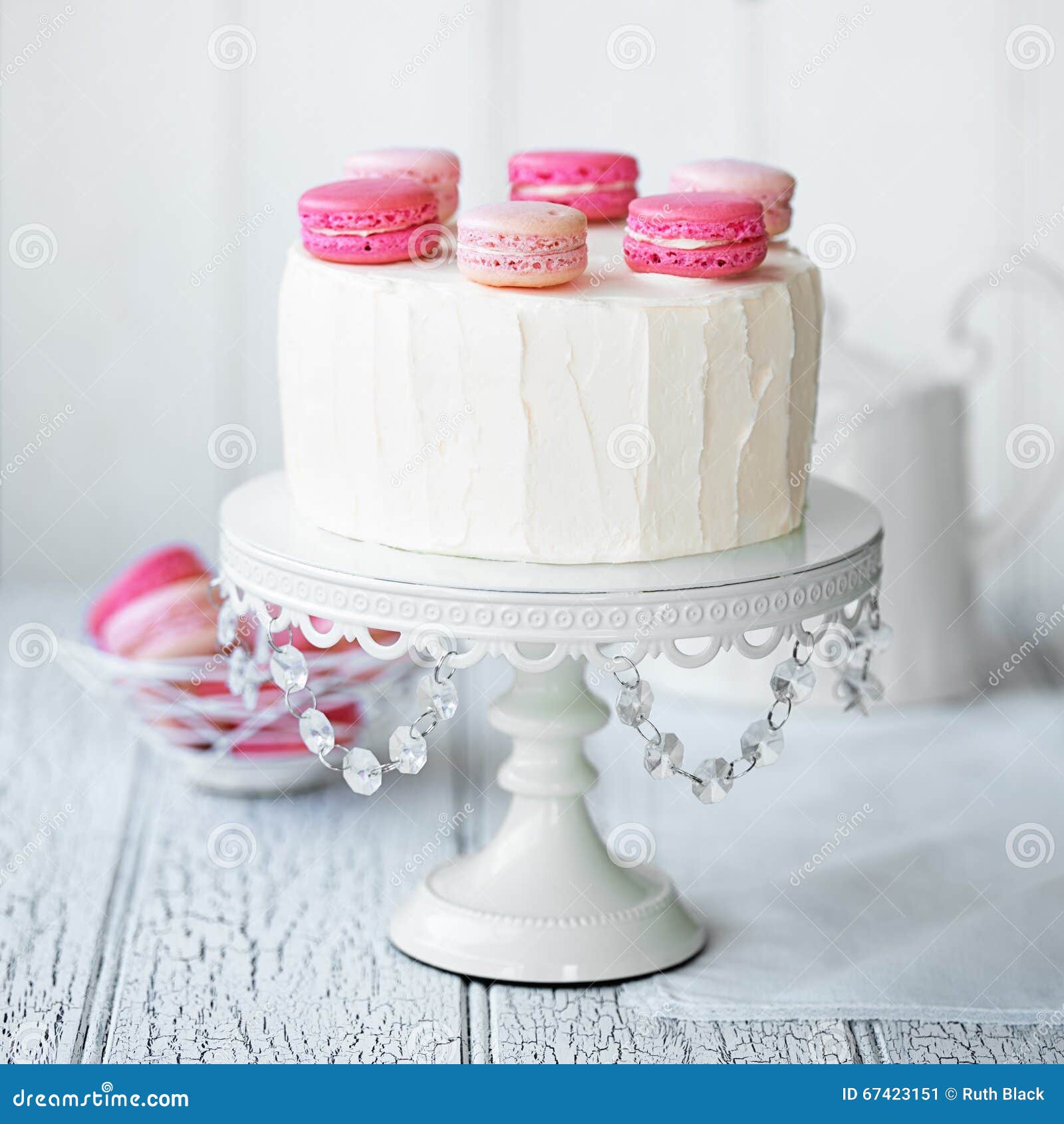 Macaron layer cake stock image. Image of shabby, square - 67423151