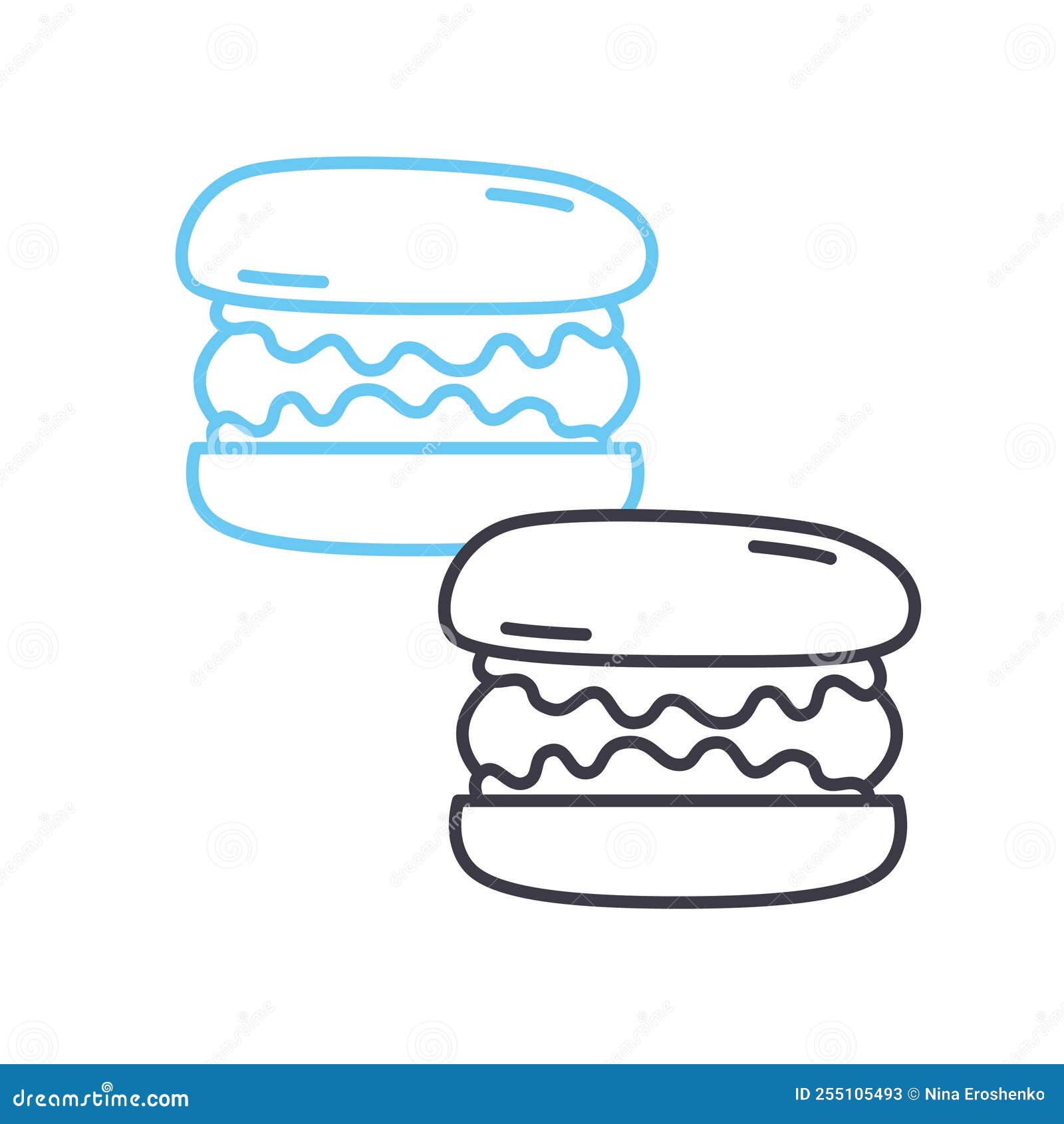 Macaron Line Icon, Outline Symbol, Vector Illustration, Concept Sign ...