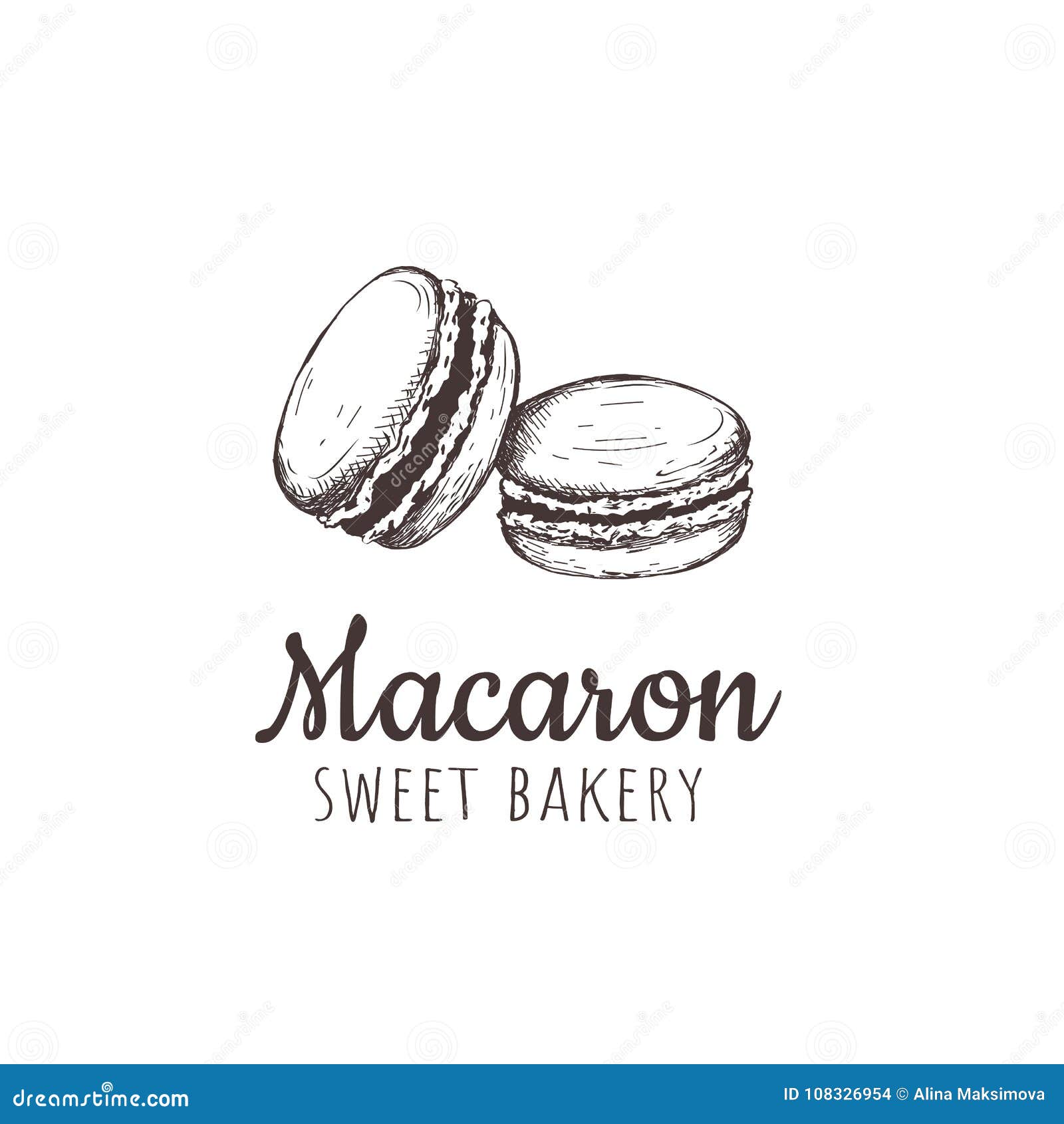 Macaron, Maccherone, Disegno Della Mano Di Schizzo Di Macaron ...