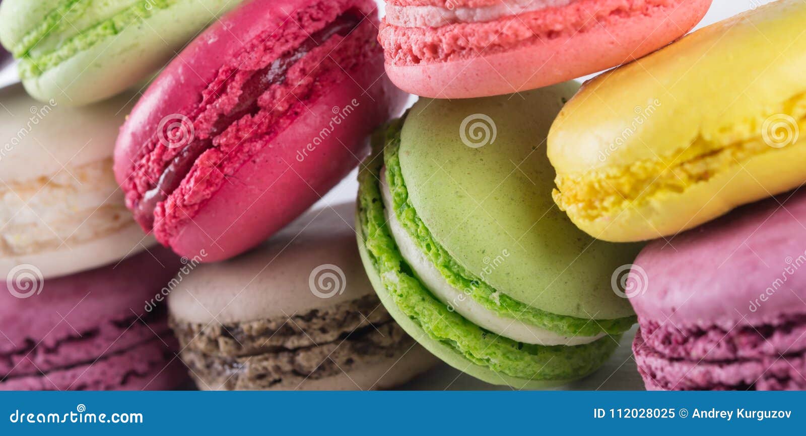 Macaron Multicolor Del Postre De La Torta Del Fondo De La Pared Imagen ...