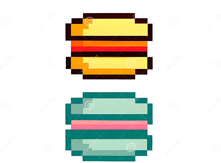 Macaron Pixel Art Set. Generative AI. Stock Illustration - Illustration ...