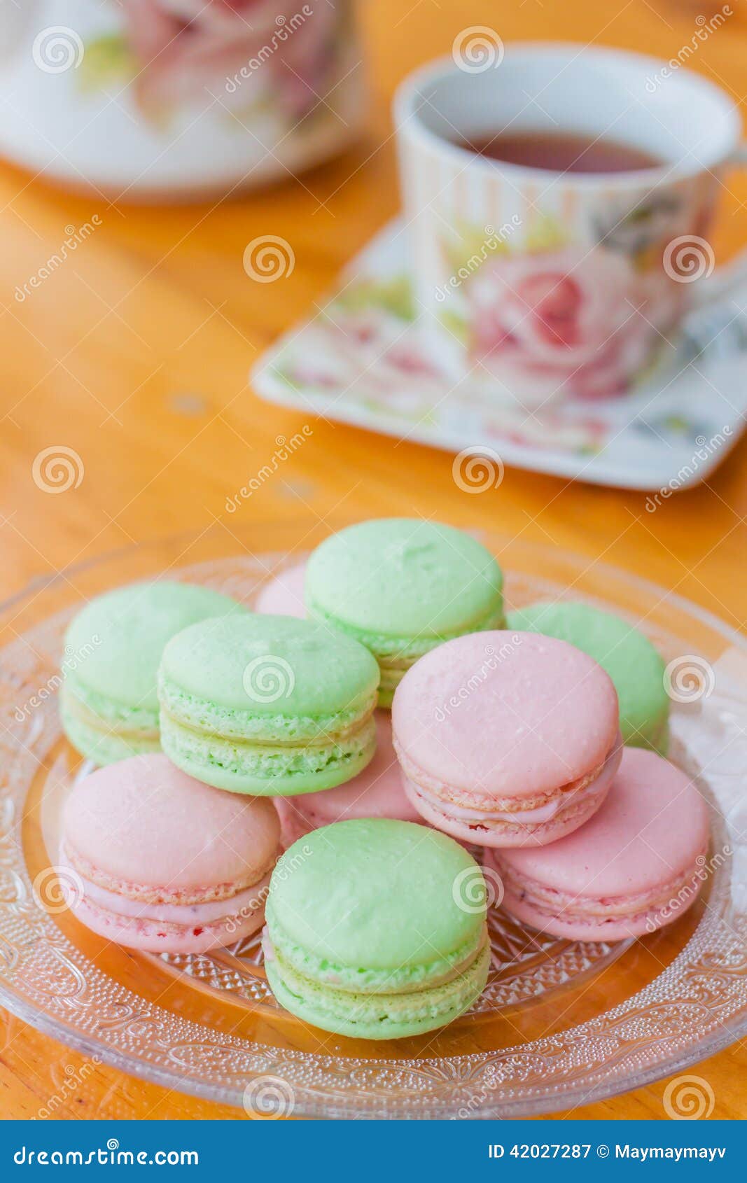 Macaron and tea stock image. Image of traditional, bakery - 42027287