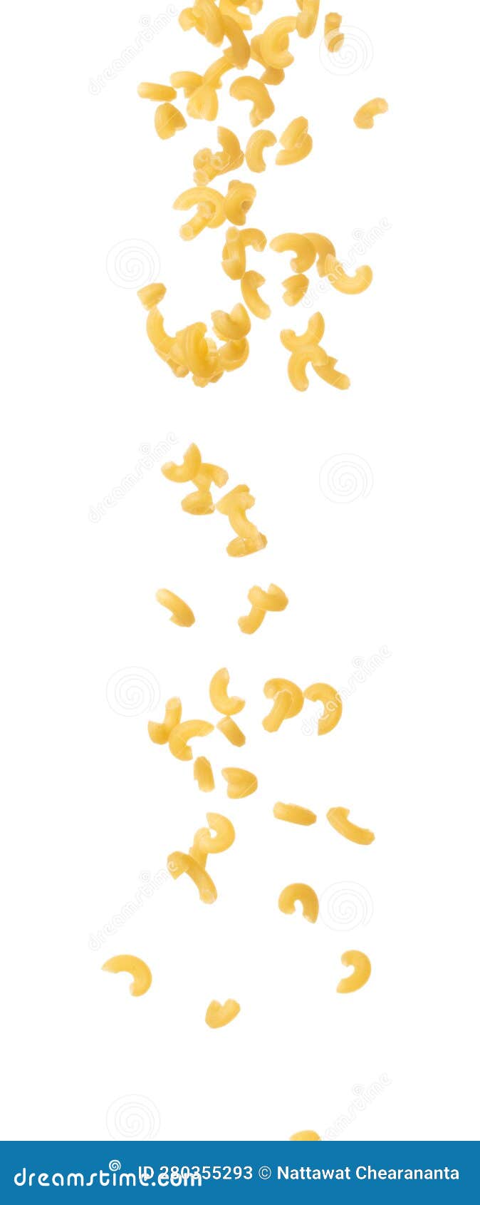 Macaroni Fall Down in Group, Yellow Macaronis Pasta Float Explode ...