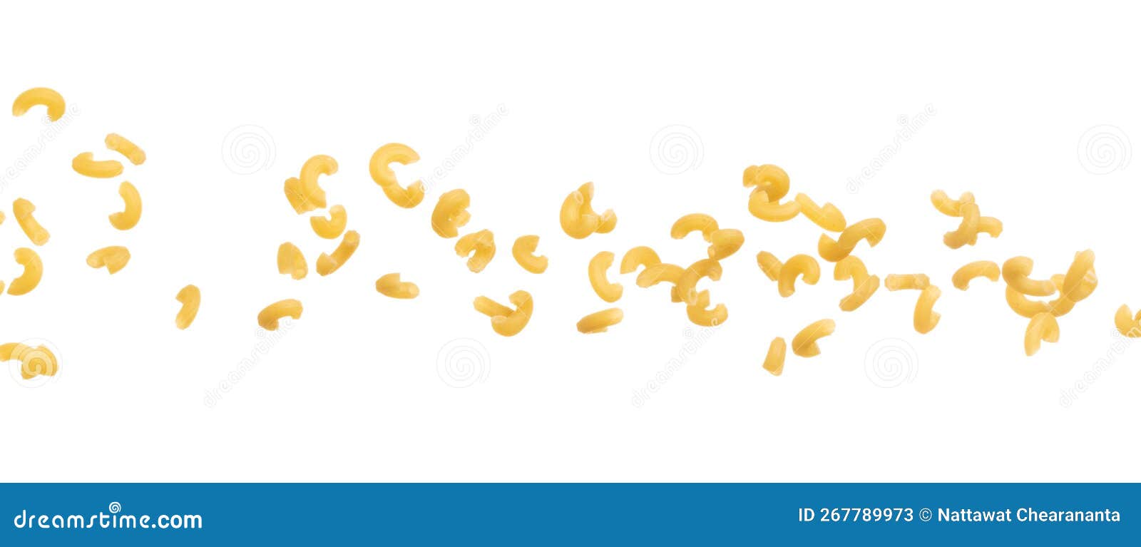 Macaroni Fall Down in Group, Yellow Macaronis Pasta Float Explode ...