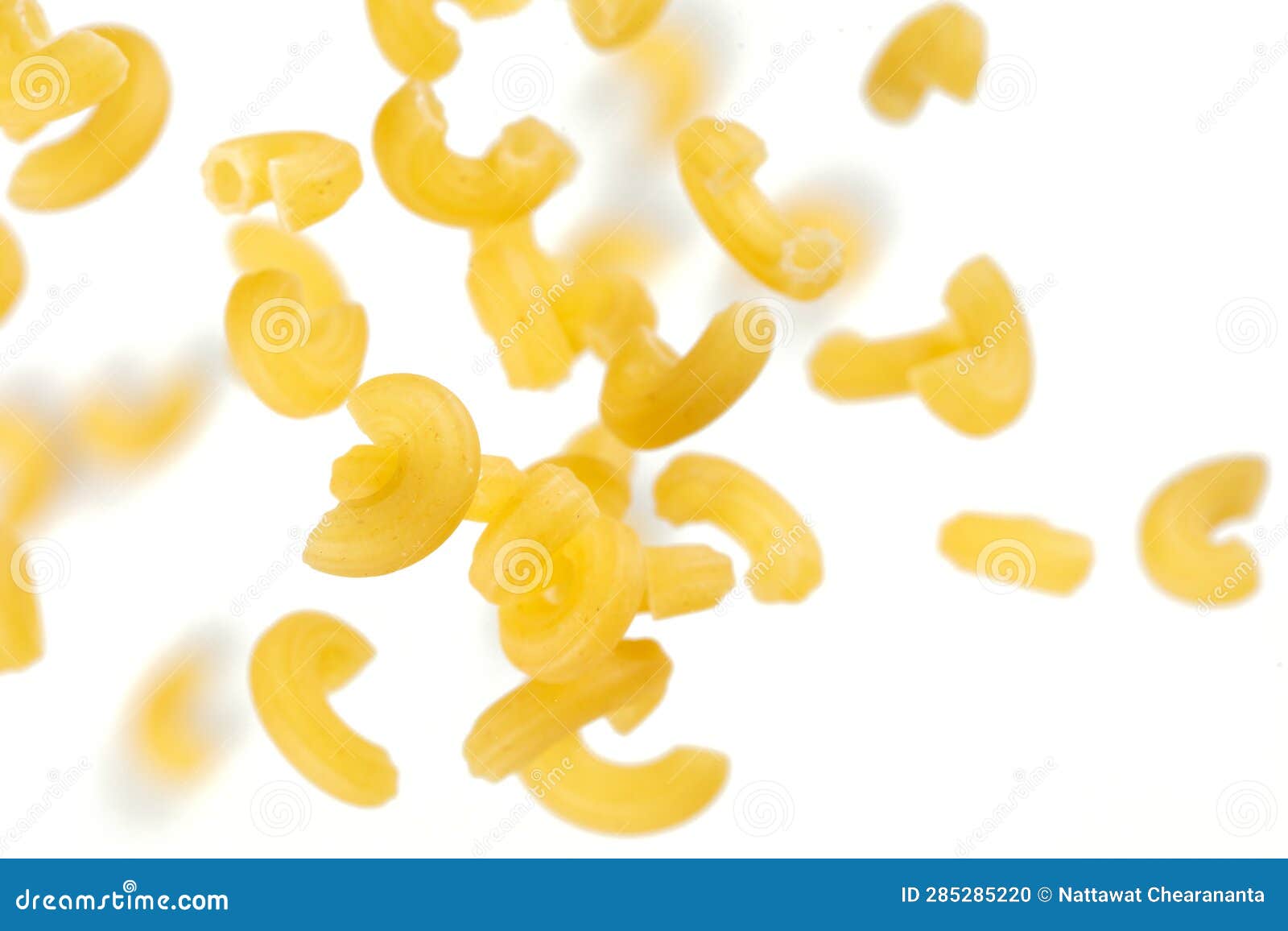 Macaroni Flying Explosion, Yellow Macaronis Pasta Float Explode ...