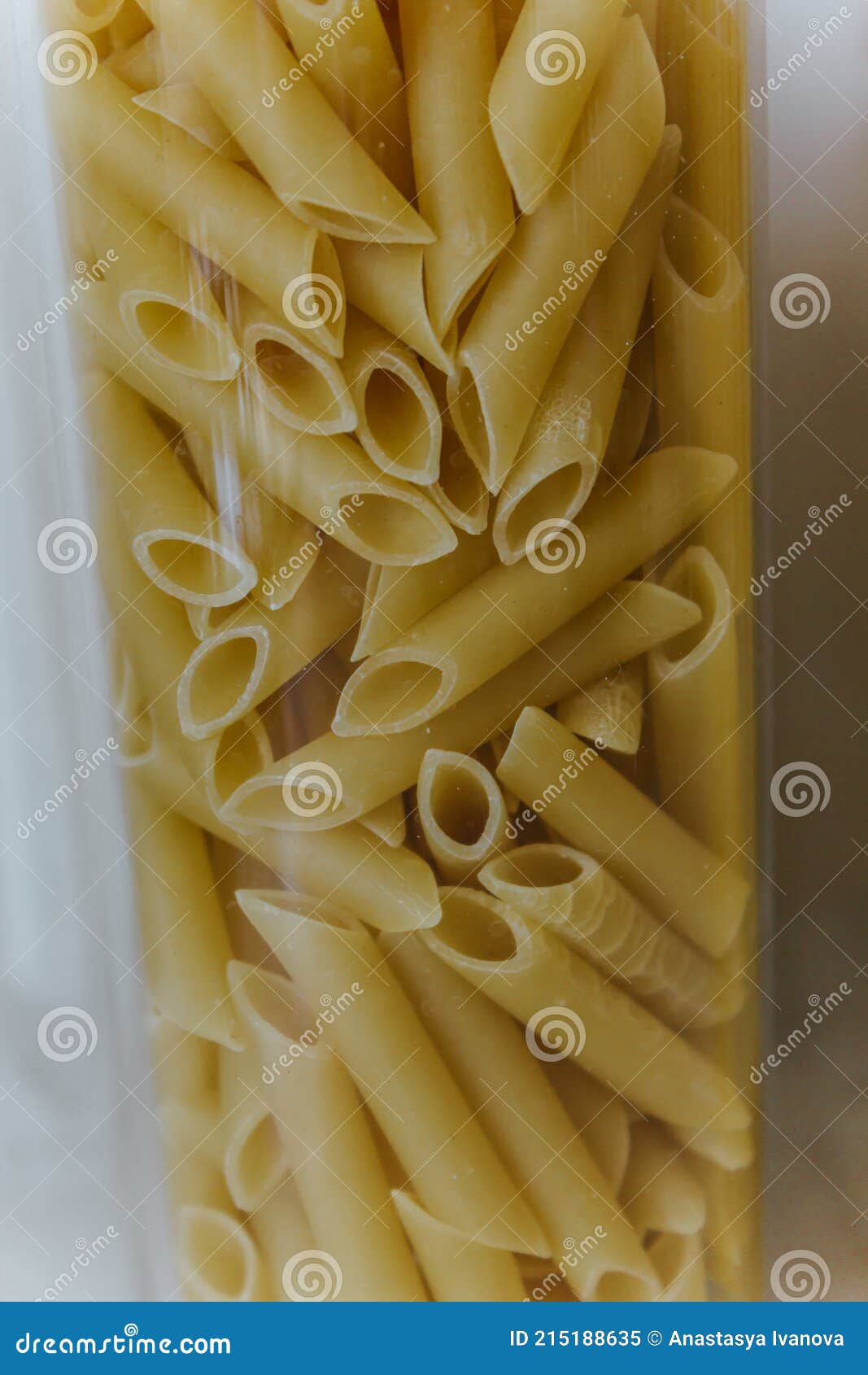 Macaroni in a Glass Container Close-up Stock Image - Image of white ...