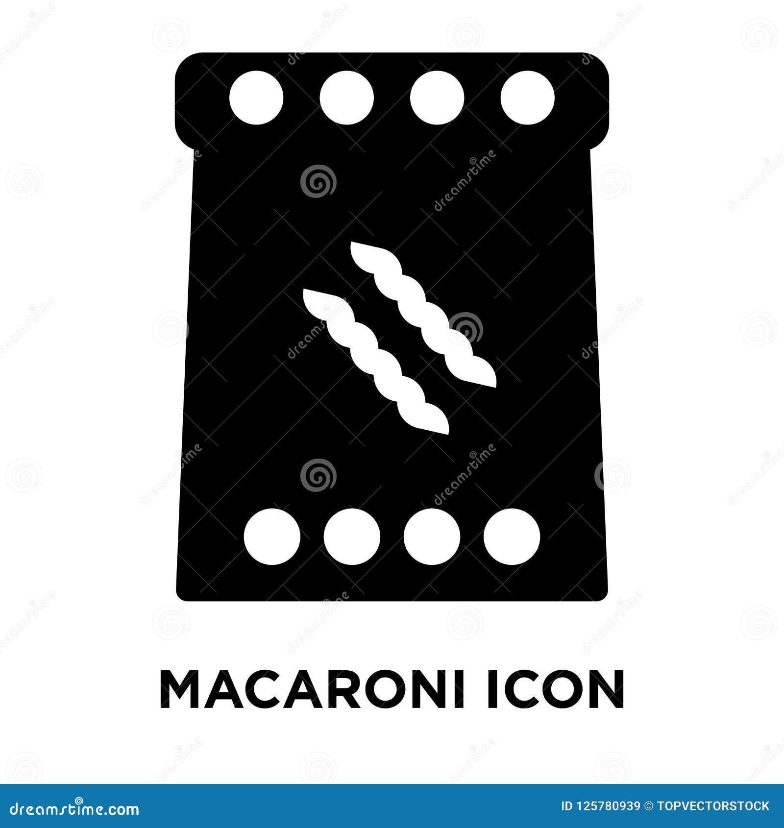 Macaroni Icon, Black Vector Sign With Editable Strokes, Concept ...