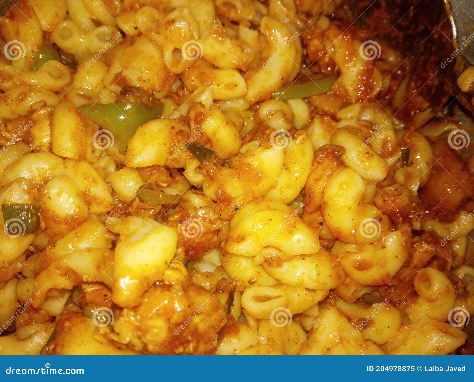 Macaroni Made with Pakistani Style . Spicy Macroni Stock Image - Image ...