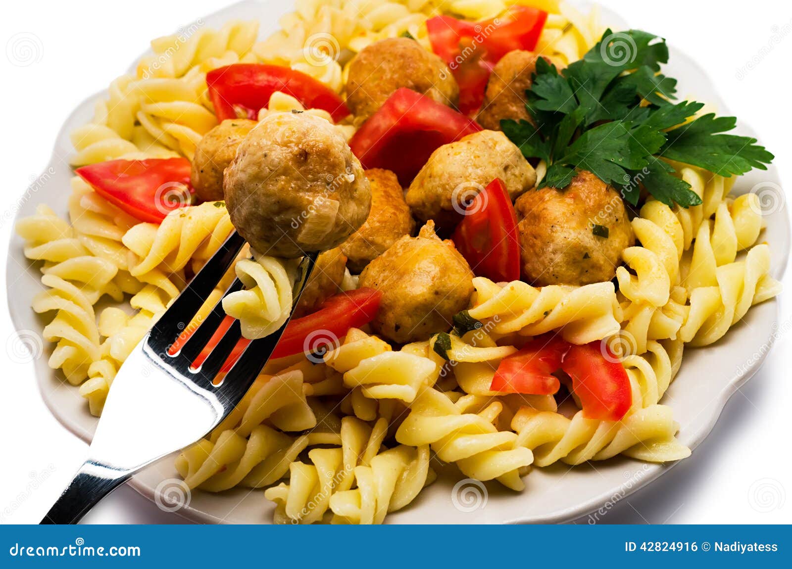 Macaroni with meatballs stock photo. Image of meatball - 42824916