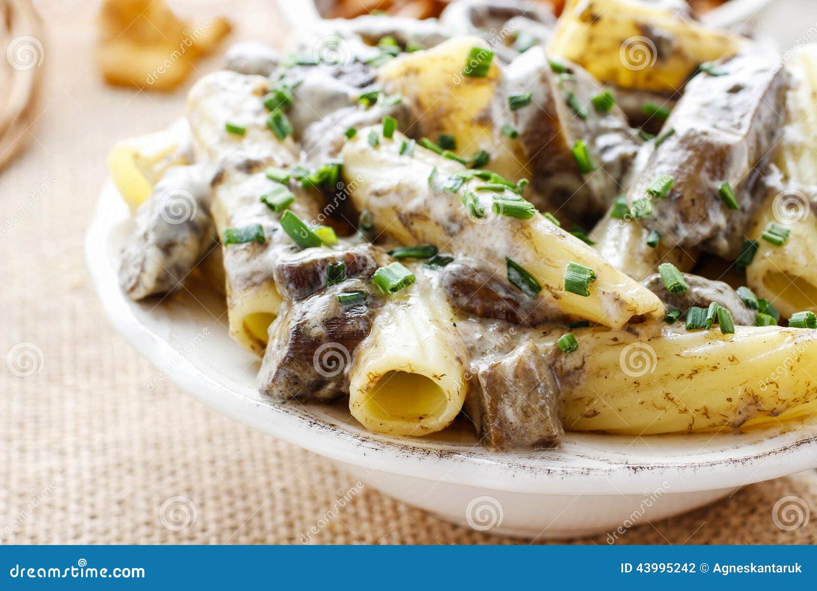 Macaroni with mushrooms stock photo. Image of organic - 43995242