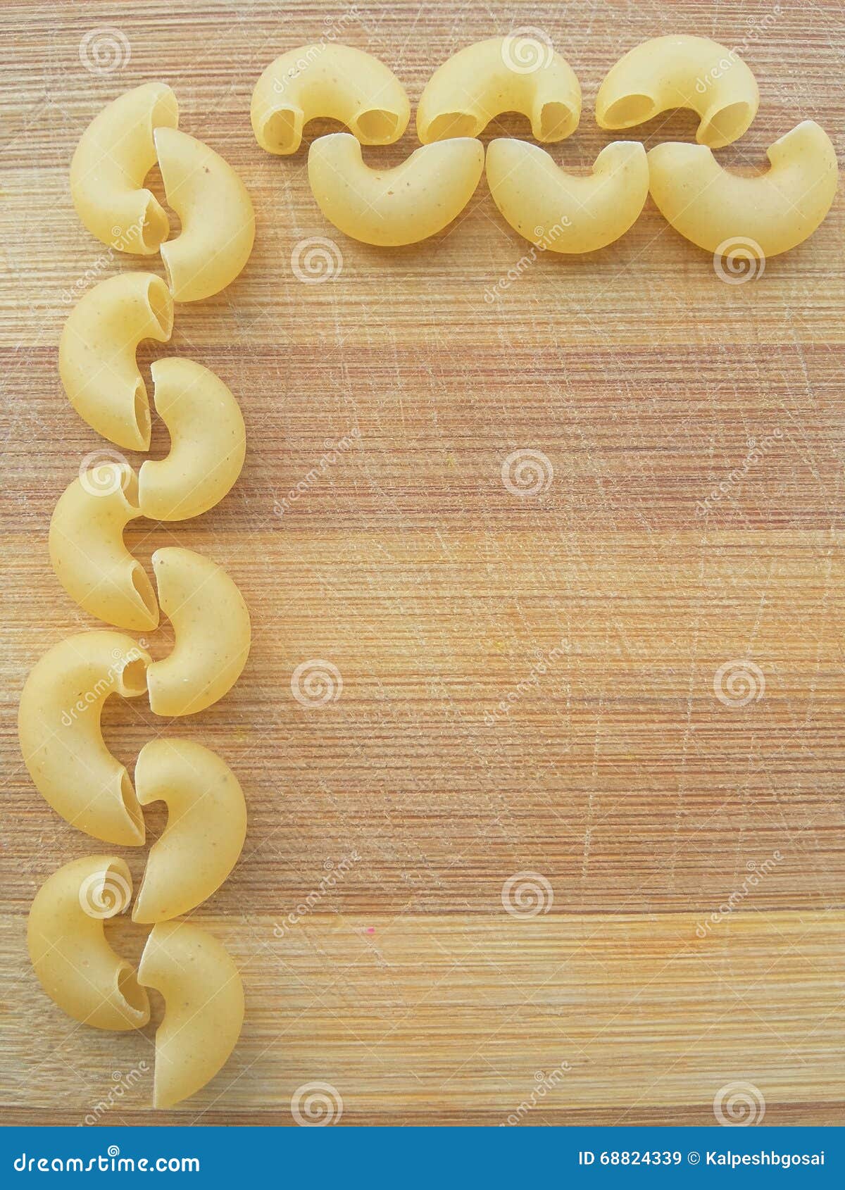 Macaroni Pasta Border on Wooden Background Stock Image - Image of fresh ...