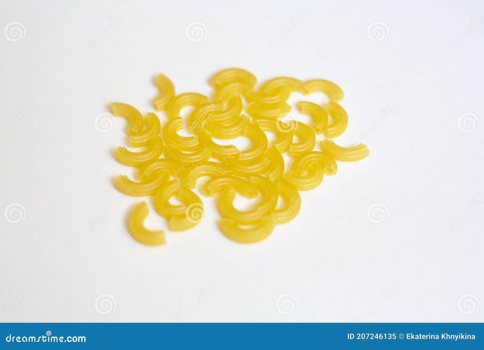 Macaroni Pasta Not Cooked, Isolated on a White Background Stock Image ...