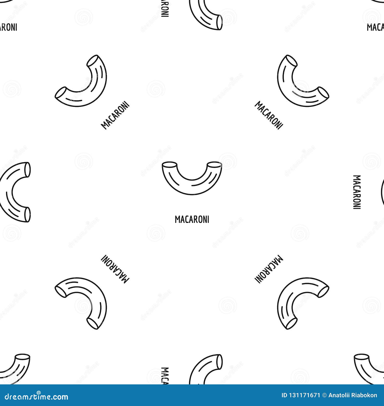 Macaroni Pattern Seamless Vector Stock Vector - Illustration of italian ...