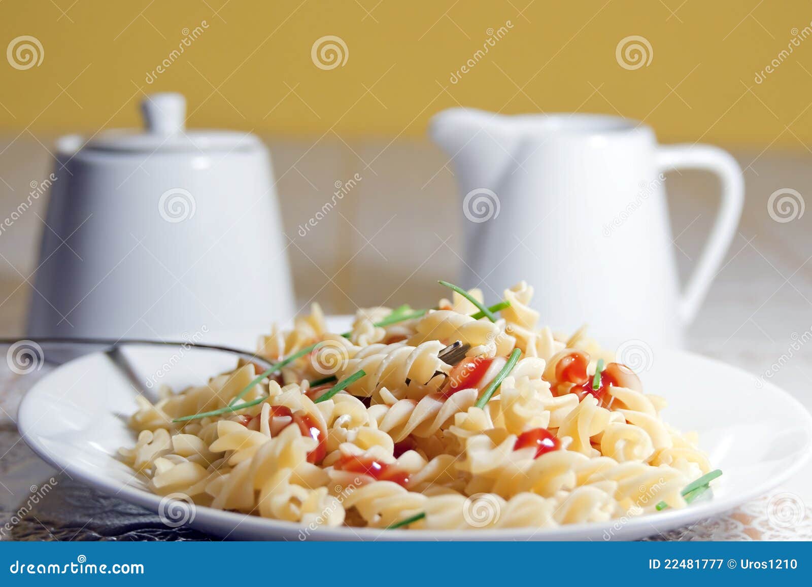 Macaroni on plate stock image. Image of food, closeup - 22481777