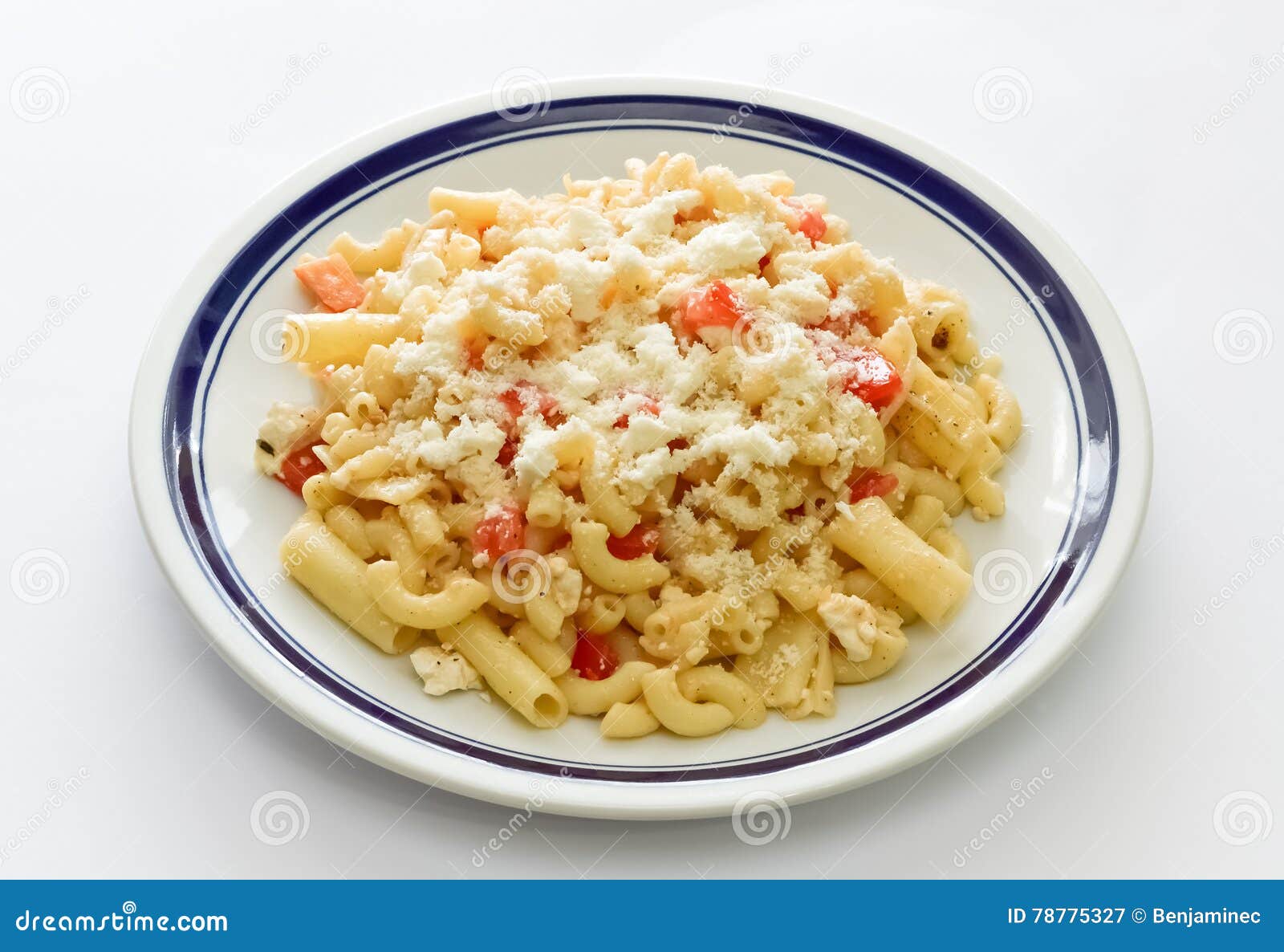 Macaroni in a plate stock image. Image of closeup, kitchen - 78775327