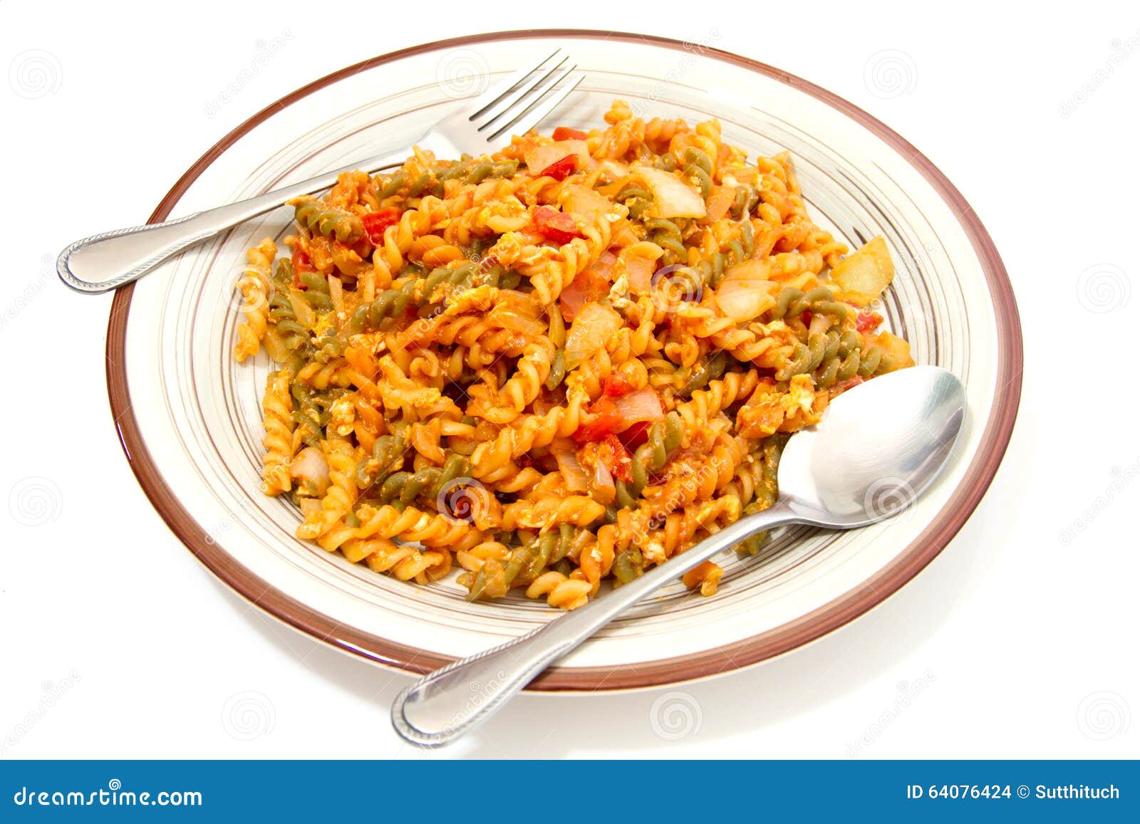 Macaroni on a plate stock photo. Image of cotton, delicious - 64076424