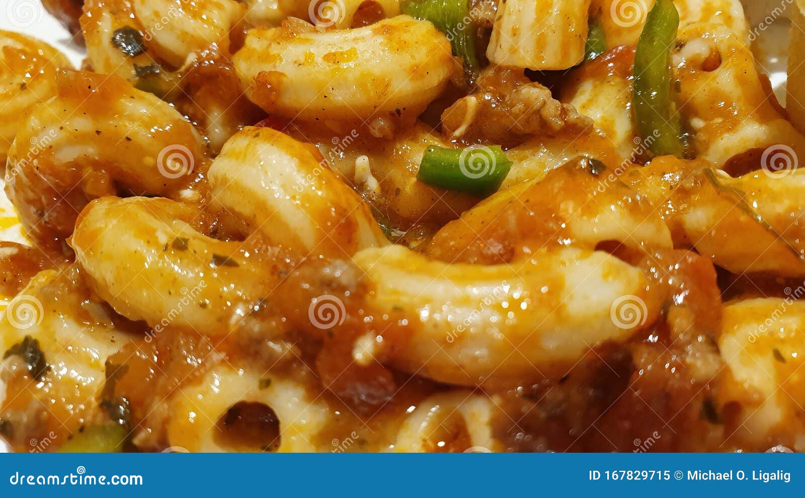 Macaroni with Tomato Sauce stock image. Image of tomato - 167829715