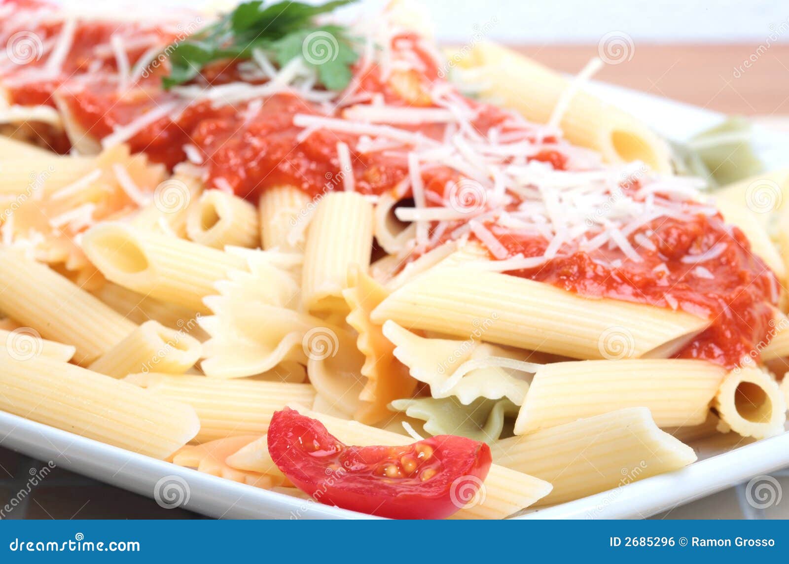Macaroni with tomato sauce stock photo. Image of mediterranean - 2685296