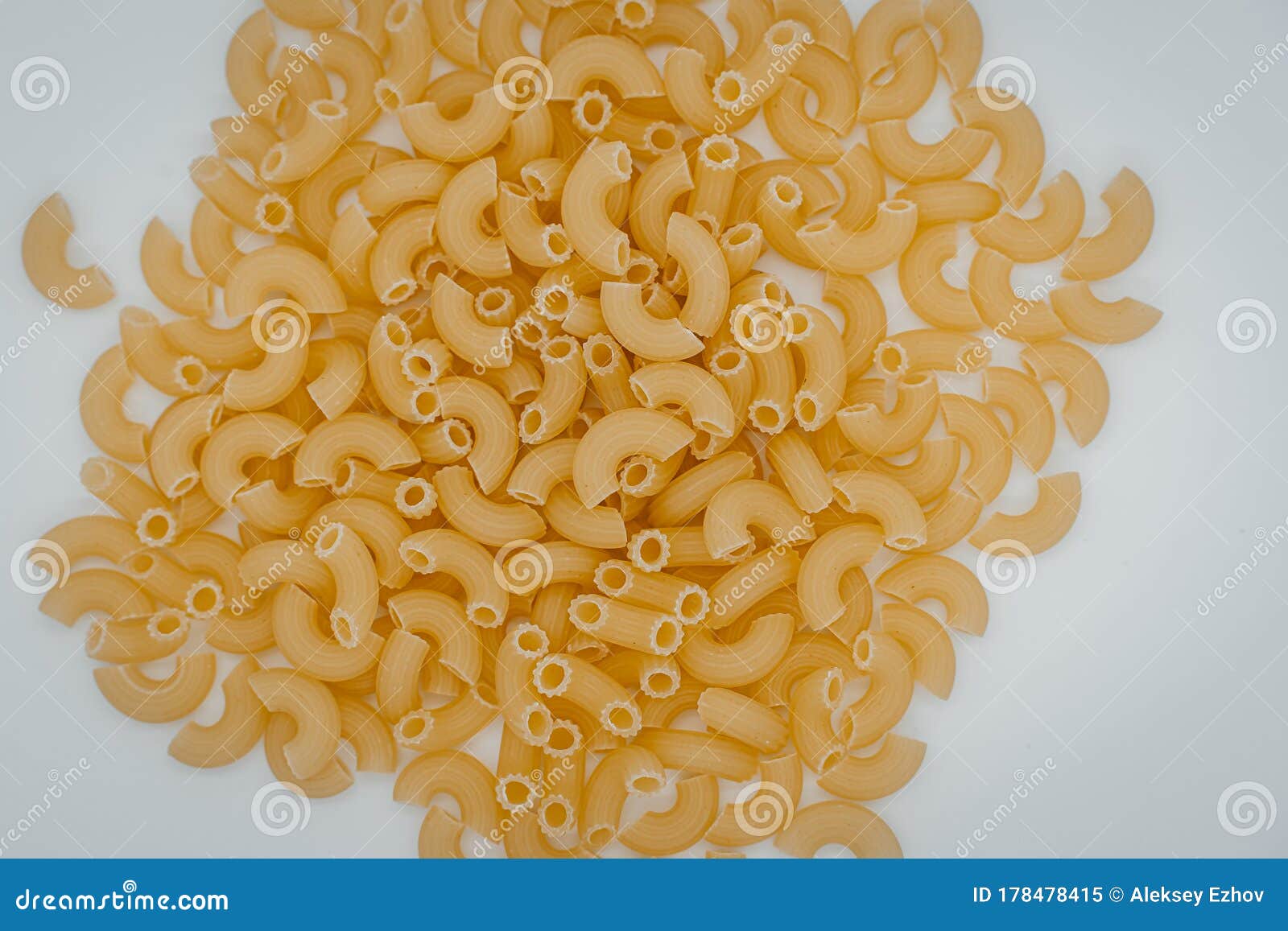Macaroni on a White Background Close-up Stock Image - Image of noodle ...